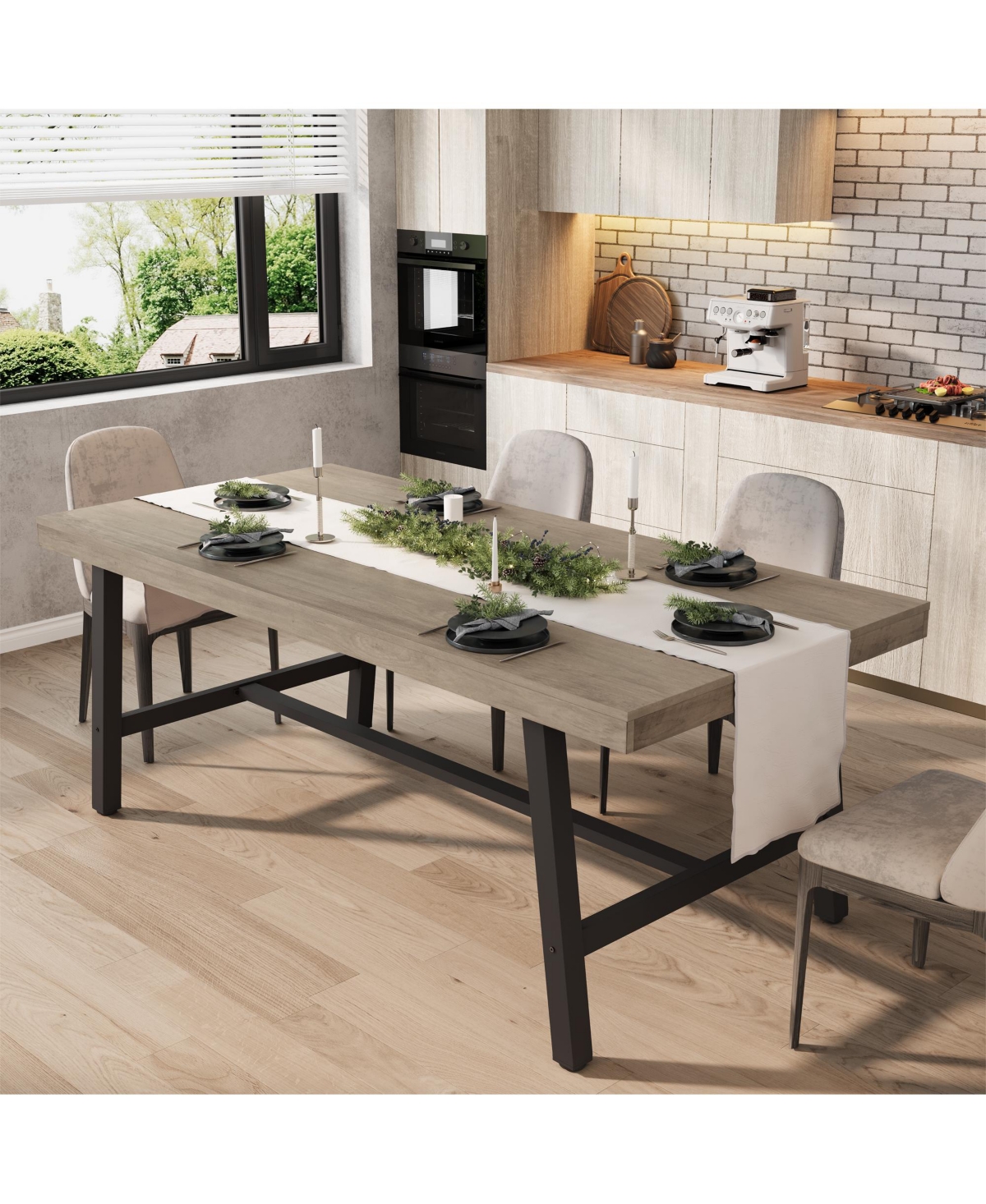 Click here for homfan Industrial Dining Table for 6-8  70.87 Rect... prices