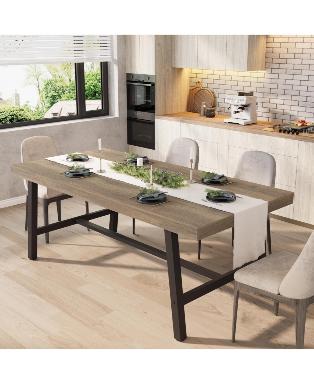 Click here for homfan Industrial Dining Table for 6-8  70.87 Rect... prices