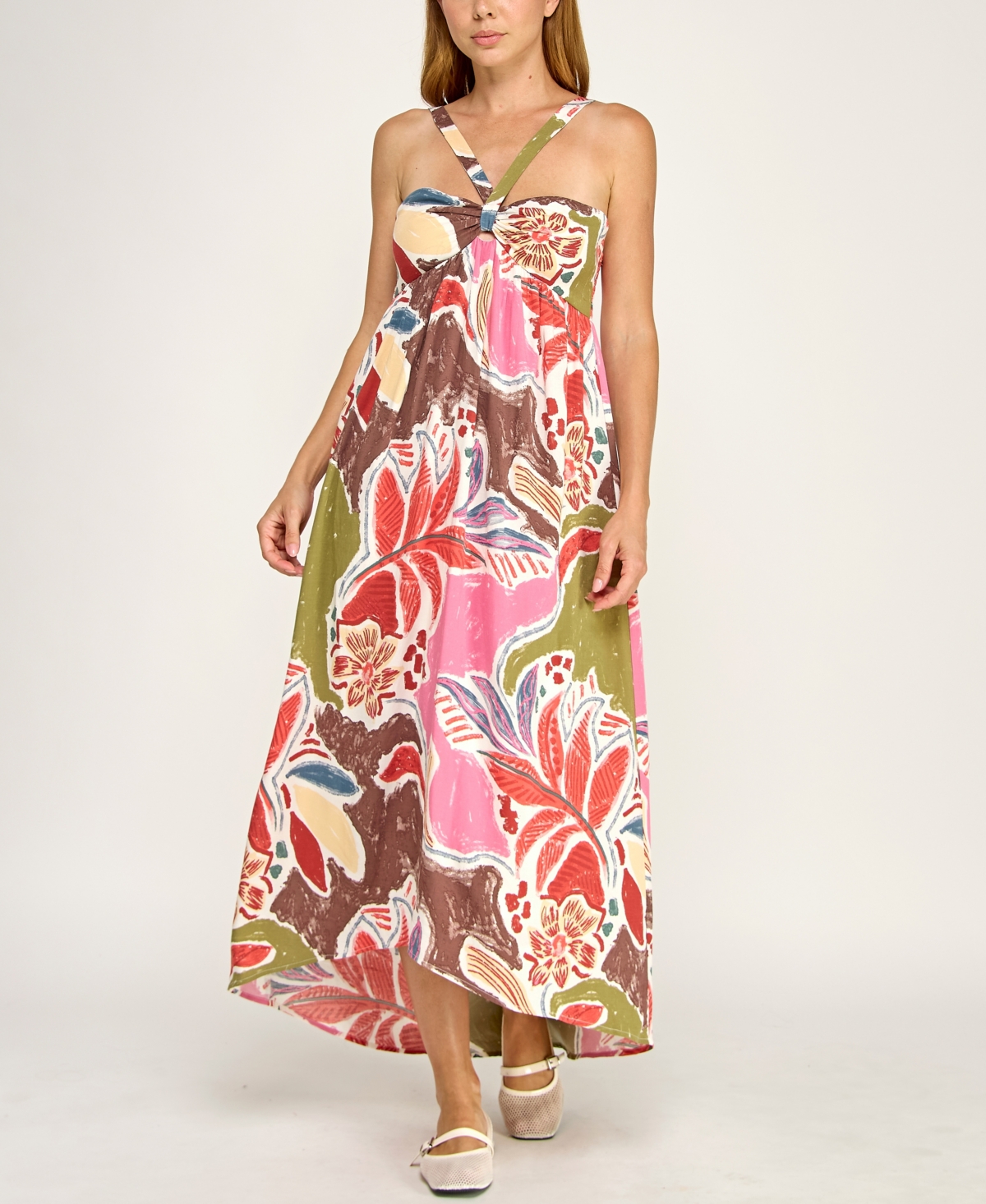 Click here for Beauty & Grace Womens Twist Front Halter Dress - P... prices