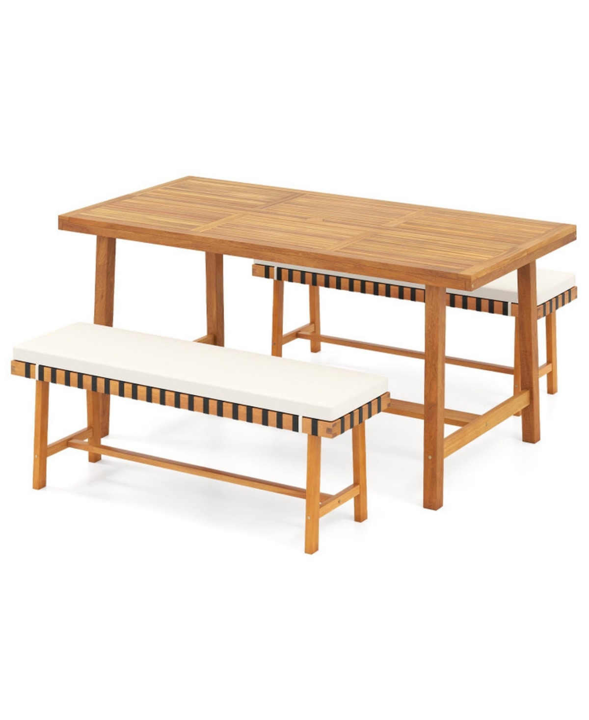 Click here for Gouun 3-Piece Farmhouse Patio Dining Set with 63 i... prices