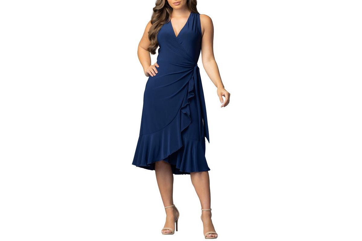 Click here for Kiyonna Womens Laguna Sleeveless Wrap Dress - Nouv... prices