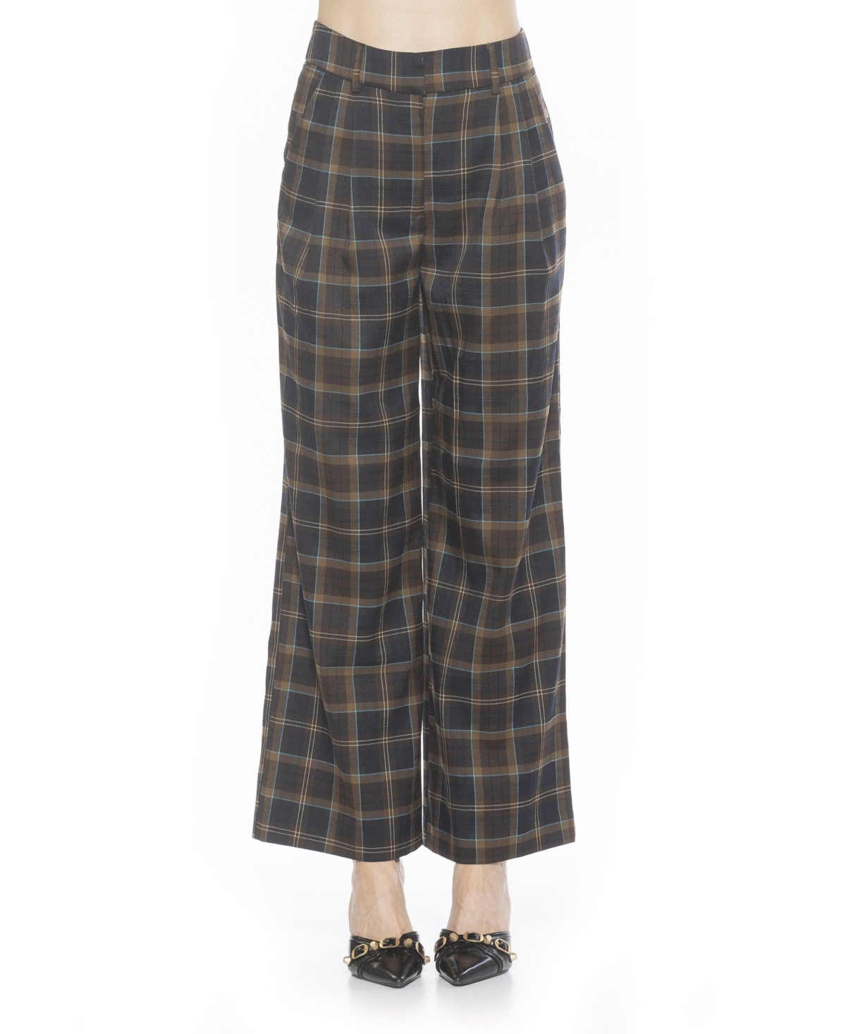 Click here for Alexia Admor Womens Elodie Plaid Wide Leg Pants -... prices