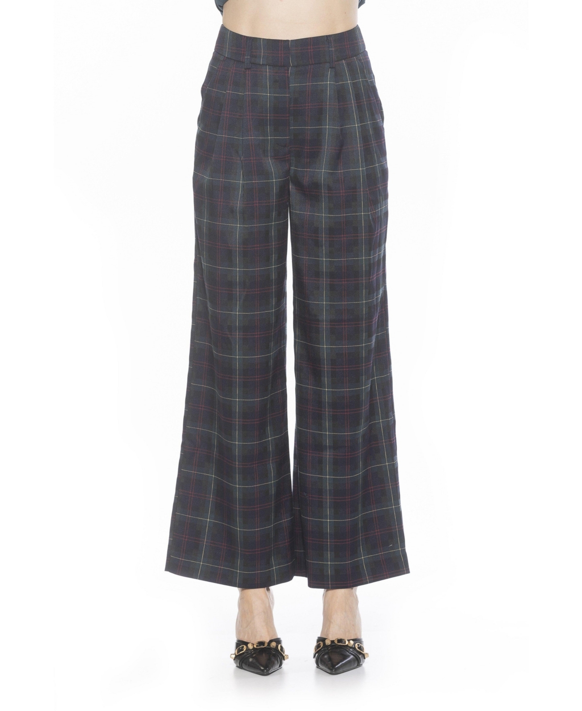 Click here for Alexia Admor Womens Elodie Plaid Wide Leg Pants -... prices