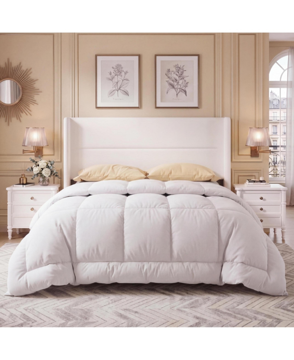 Click here for gaomon Bed Frame with Wingback Headboard  Velvet U... prices