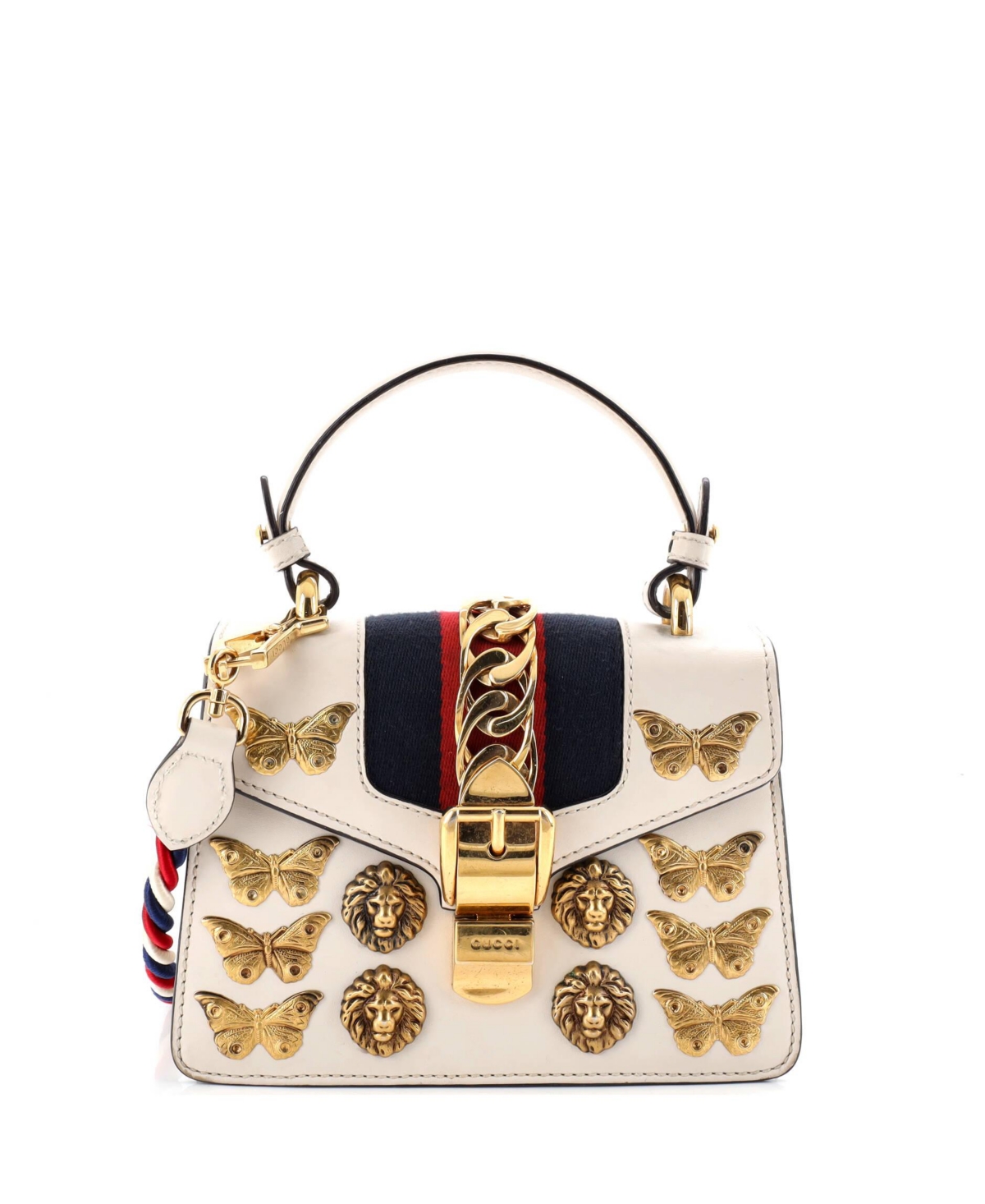 Click here for Pre-Owned Gucci Mini Sylvie Top Handle Bag Embelli... prices