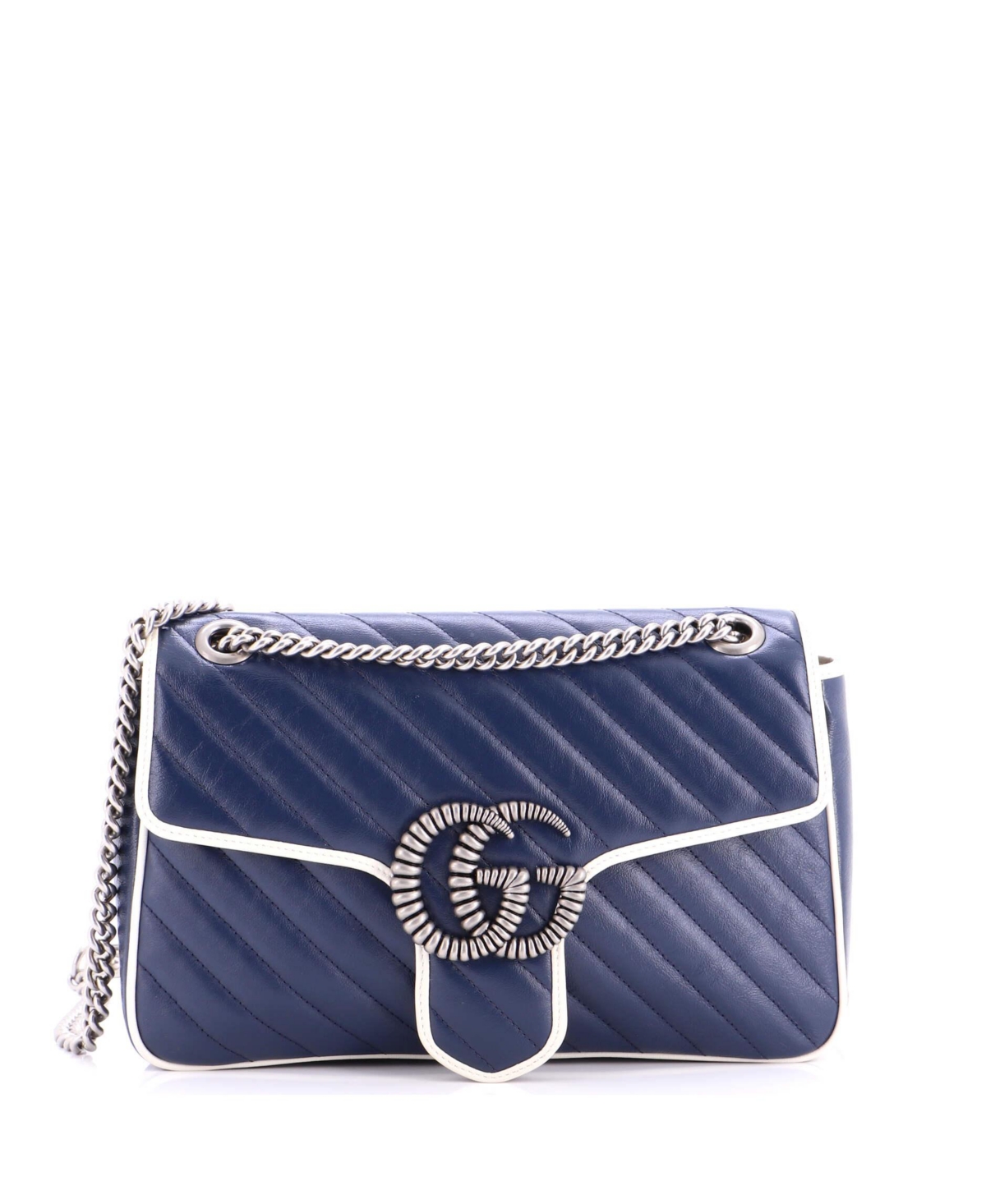 Click here for Pre-Owned Gucci Medium Gg Marmont Flap Bag Diagona... prices