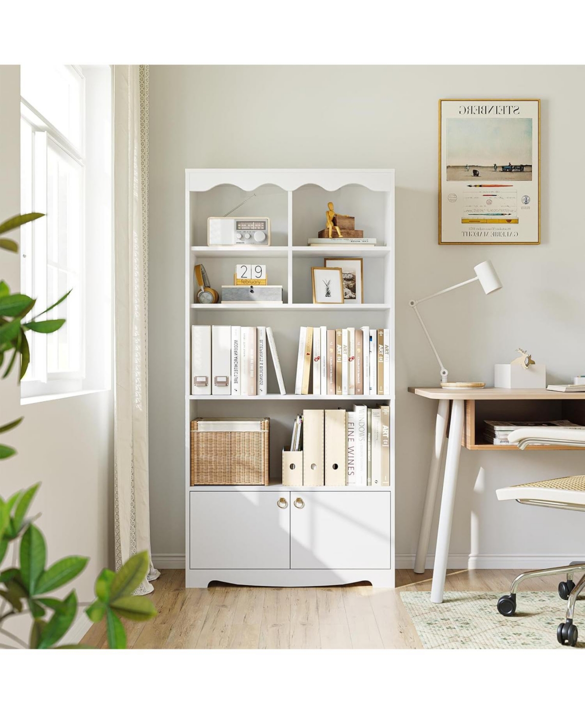 Click here for gaomon 63 Tall 5-Tier Retro Wooden Bookshelf  Open... prices