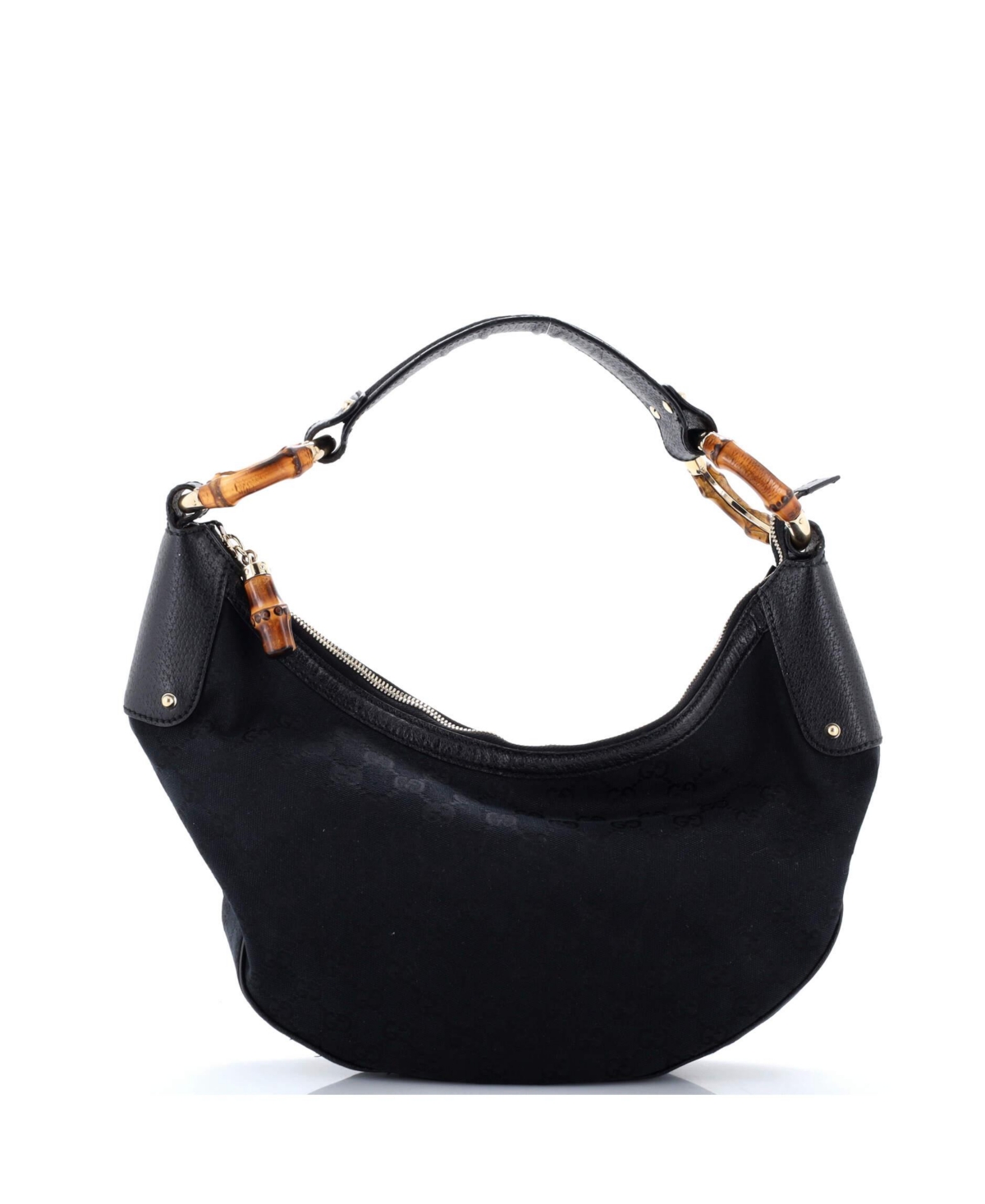 Click here for Pre-Owned Gucci Medium Bamboo Ring Half Moon Web H... prices