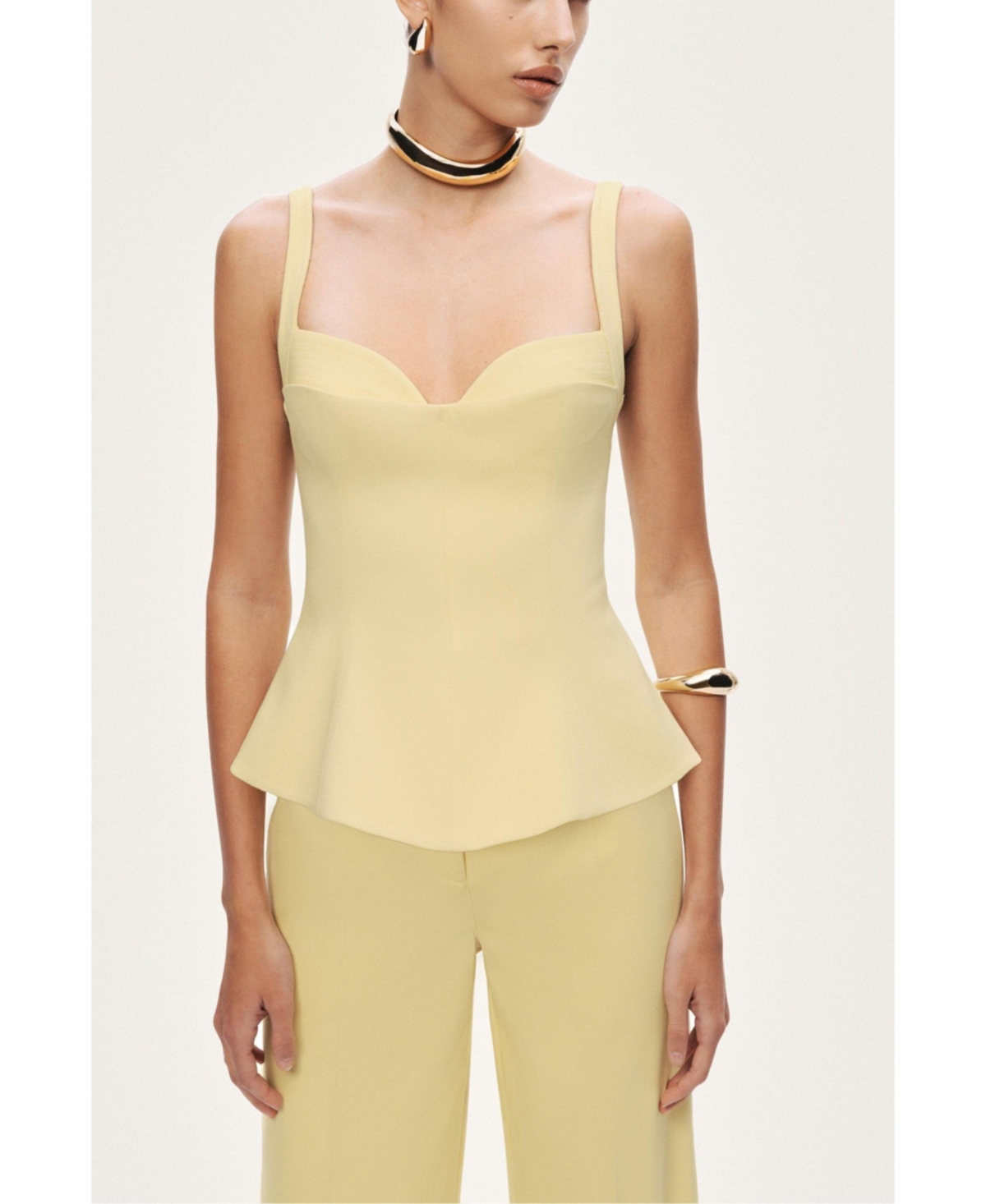 Click here for Nocturne Womens Strappy Sculpted Bustier - Yellow prices
