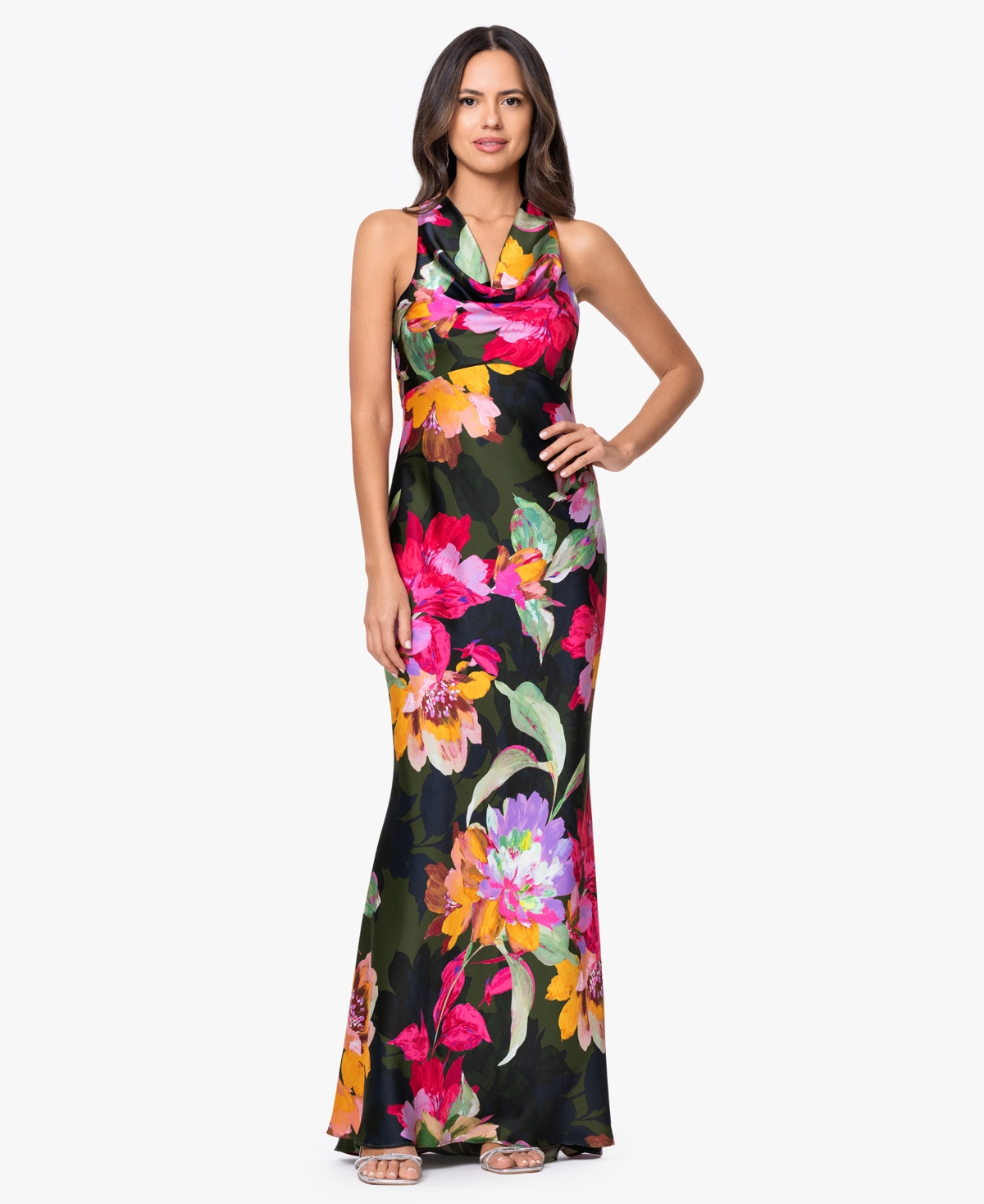 Click here for Xscape Womens Sleeveless Cowl Neck Gown - Greenmul... prices