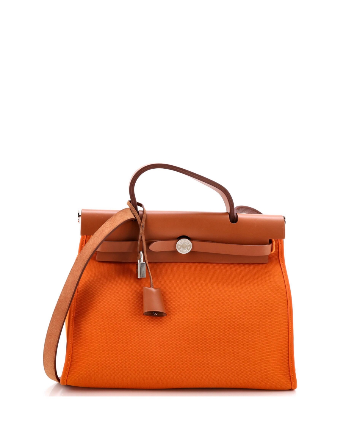 Click here for Pre-Owned HERMES 31 Herbag Zip Leather and Toile -... prices