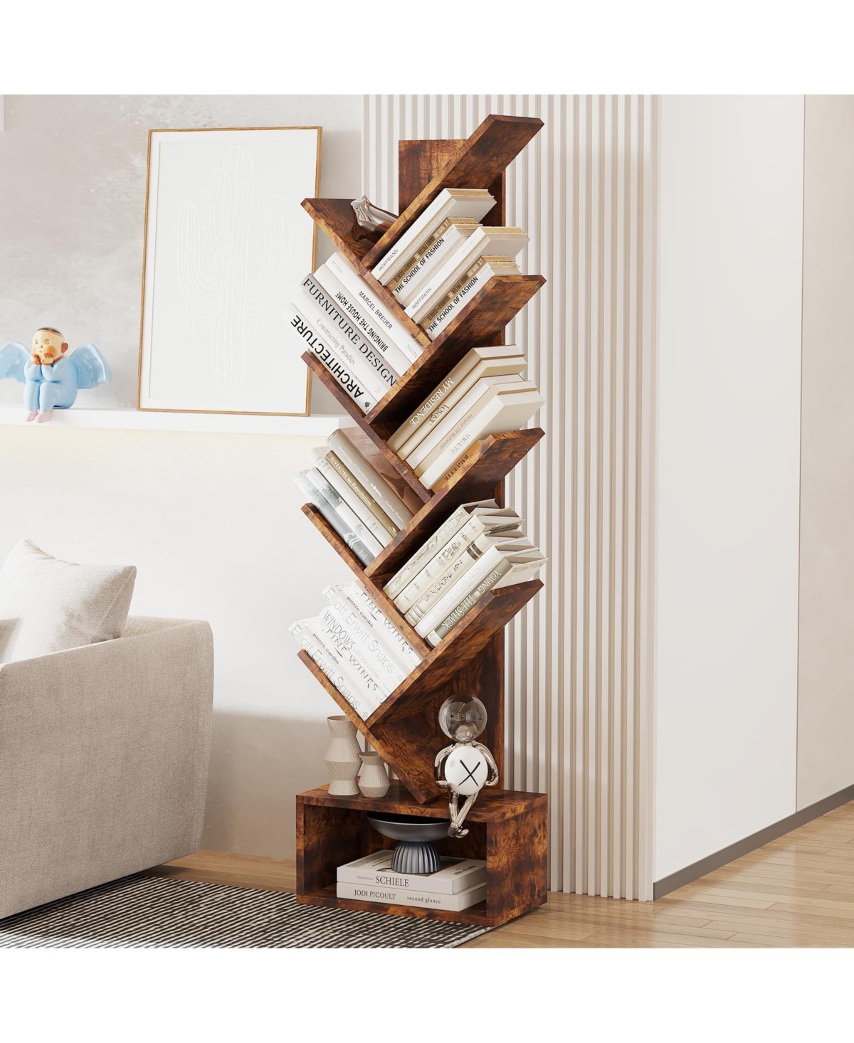 Click here for gaomon 8-Tier Wooden Tree Bookshelf  Tall Freestan... prices