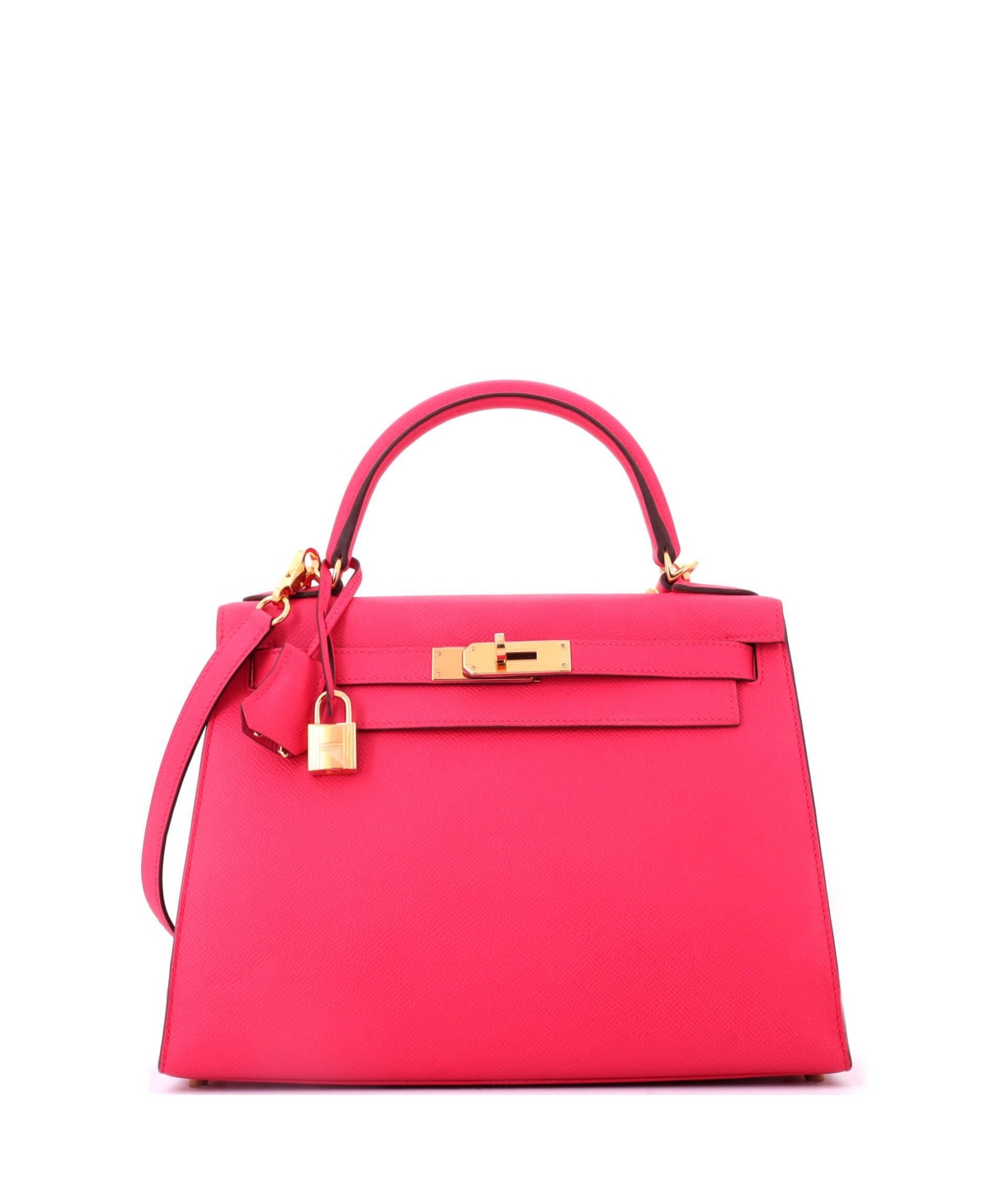 Click here for Pre-Owned HERMES Kelly 28 Handbag Pink Epsom with... prices