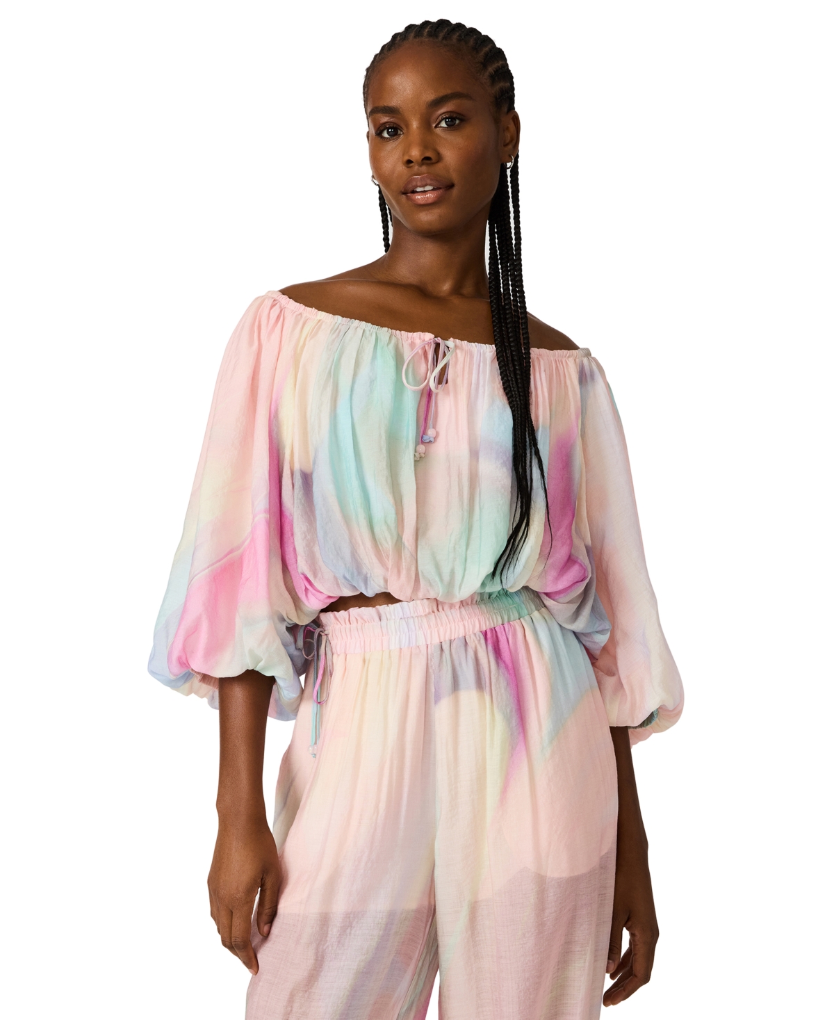 Click here for Steve Madden Womens Off-The-Shoulder Top - Pastel... prices