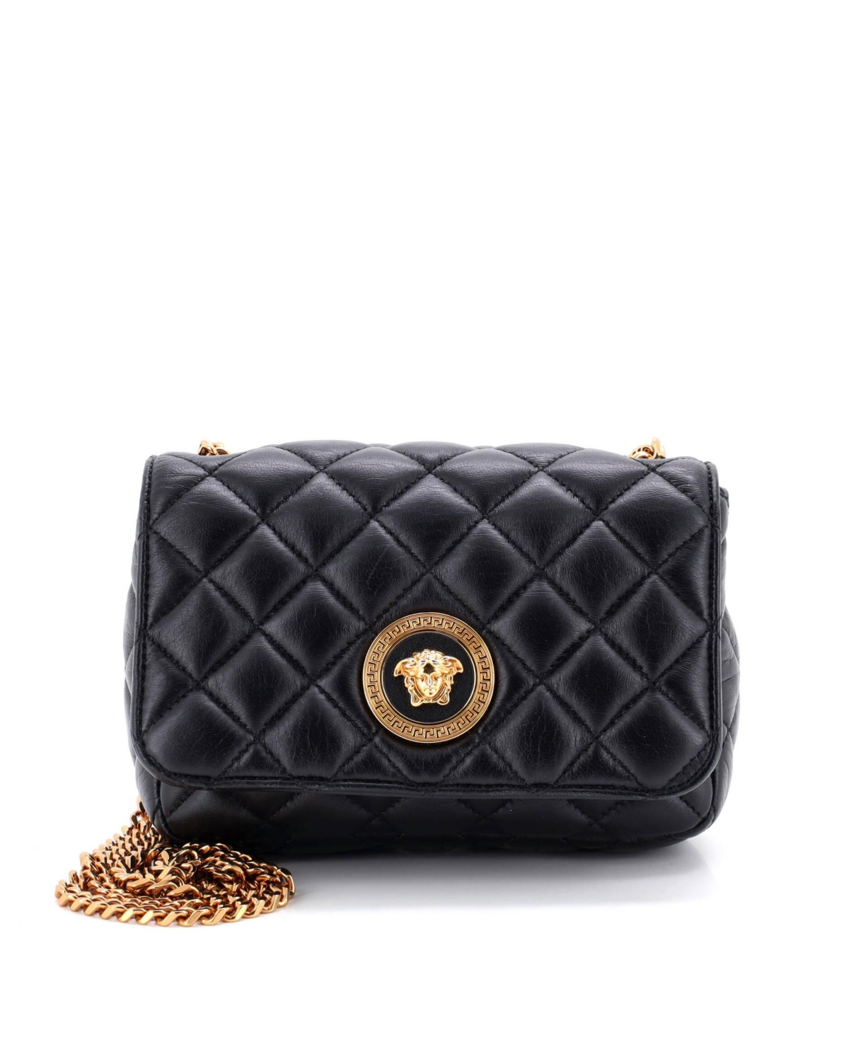 Click here for Pre-Owned Versace Mini Medusa Icon Chain Flap Bag... prices