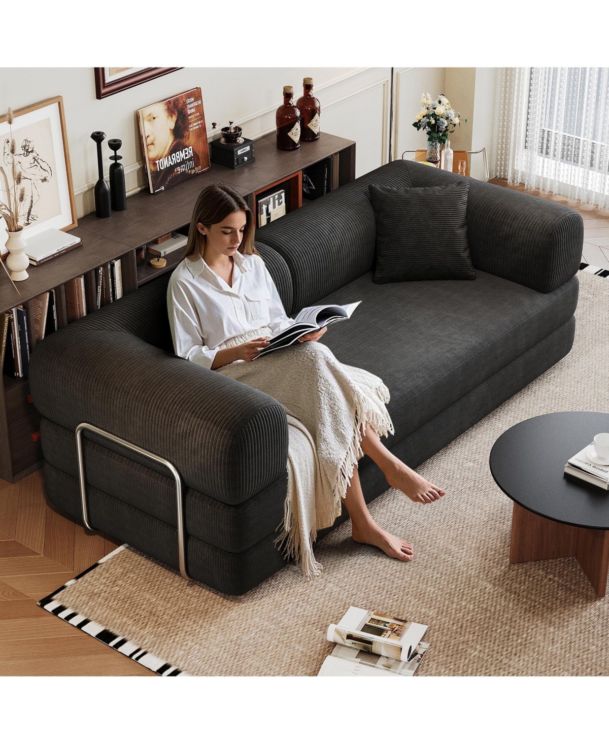 Click here for Rainsken Convertible Sleeper Sofa Bed  78.8 Cordur... prices