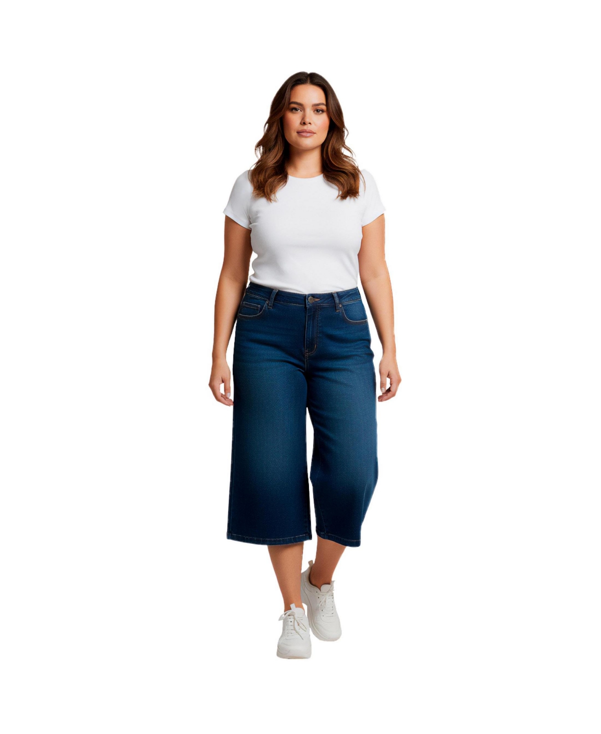 Click here for Avenue Womens Butter Denim Wide-Leg Crop - Dark wa... prices