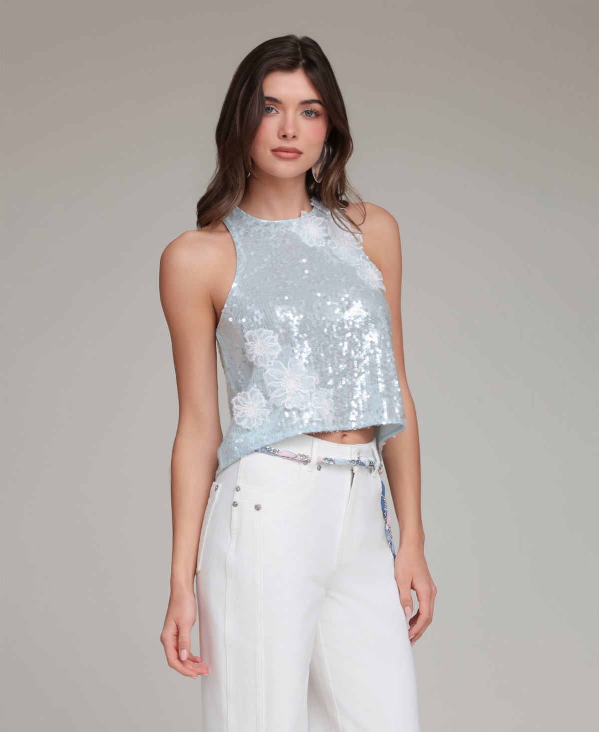 Click here for Avec Les Filles Womens Crewneck A-Line Crop Top -... prices