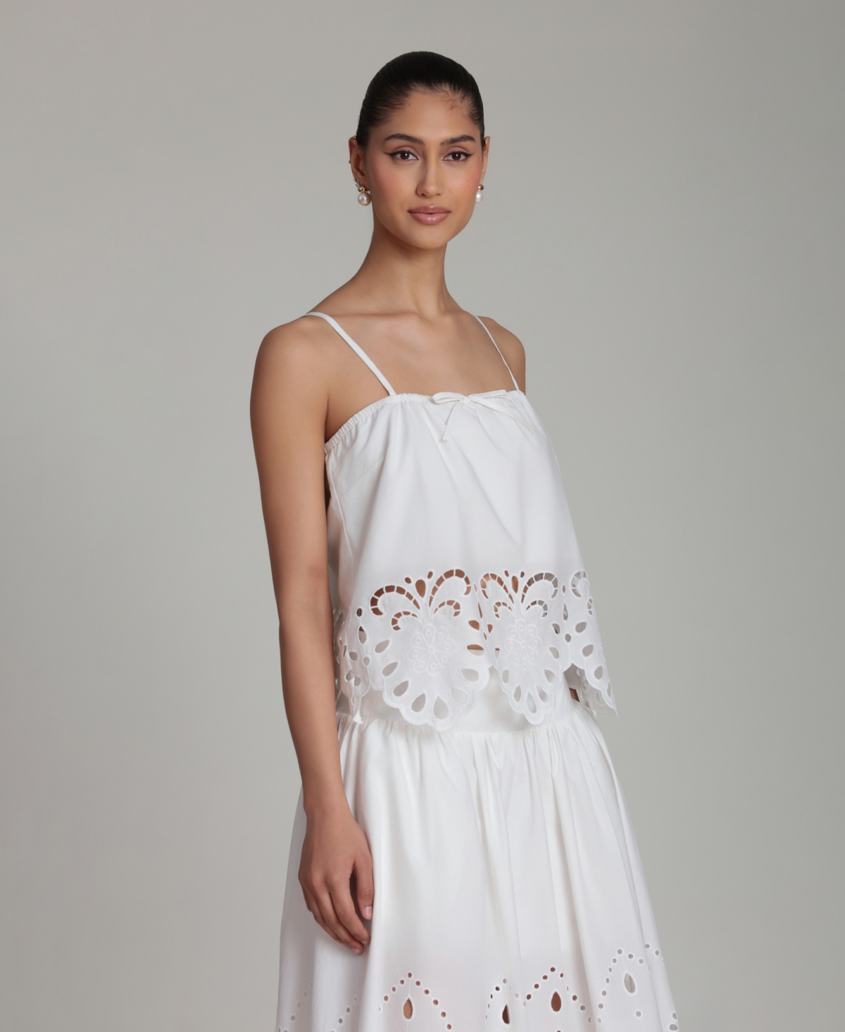 Click here for Avec Les Filles Womens Cutwork Detail Bandeau Top... prices