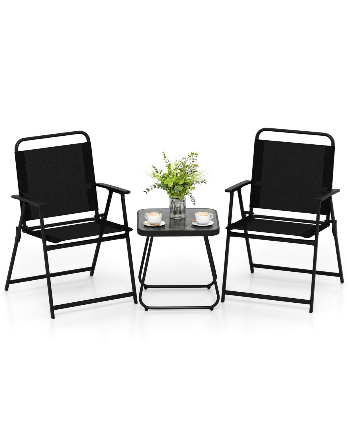 Click here for Gymax 3-Piece Patio Furniture Set Folding Fabric C... prices