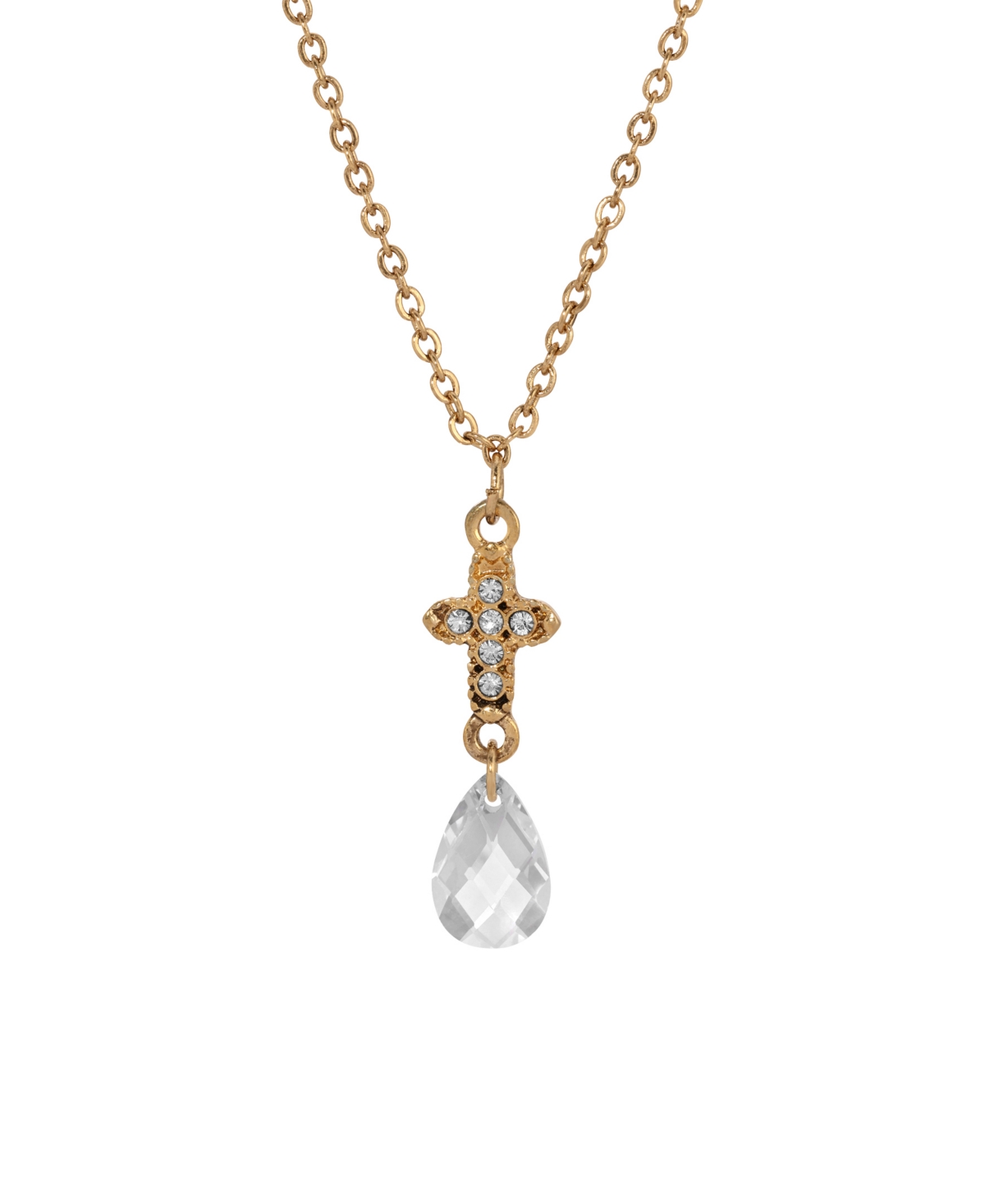Click here for Symbols of Faith Gold-Tone Cross with Clear Crysta... prices