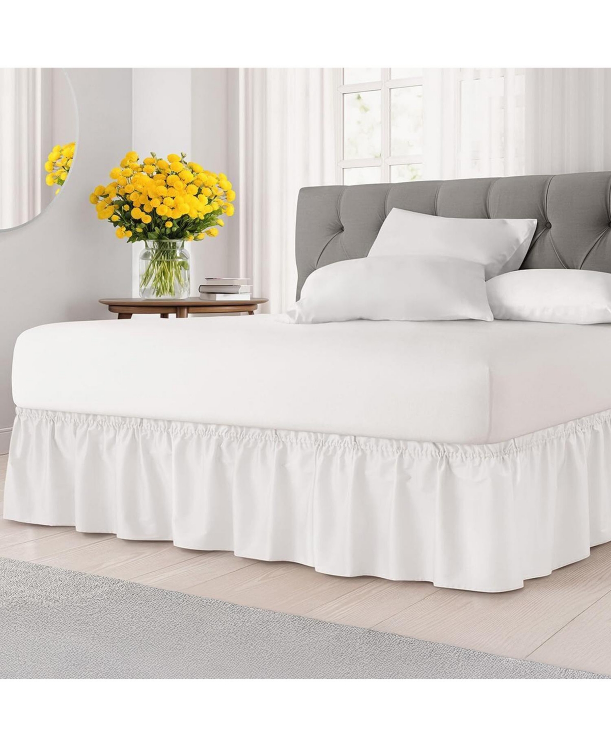 Click here for Ruffled Elastic Wrap Around Bedskirt 15 Inch Drop... prices