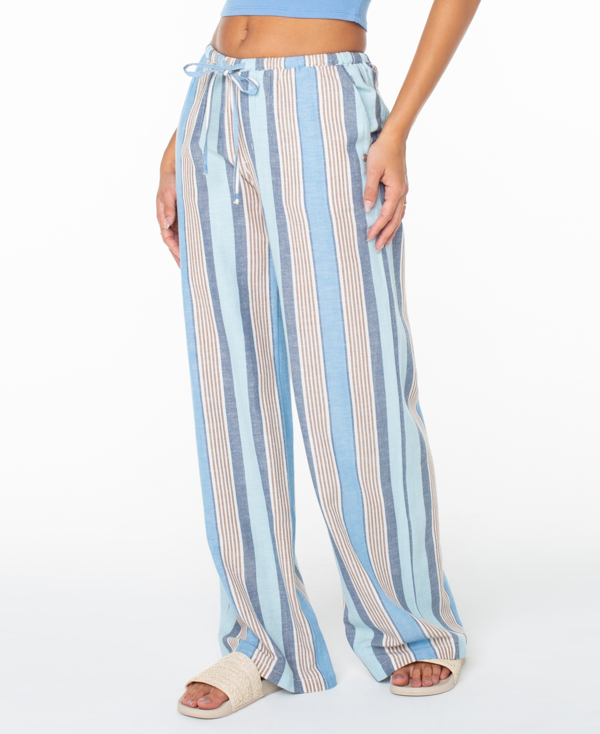 Click here for Roxy Juniors Iyla Low Rise Relaxed Fit Pants - Sil... prices