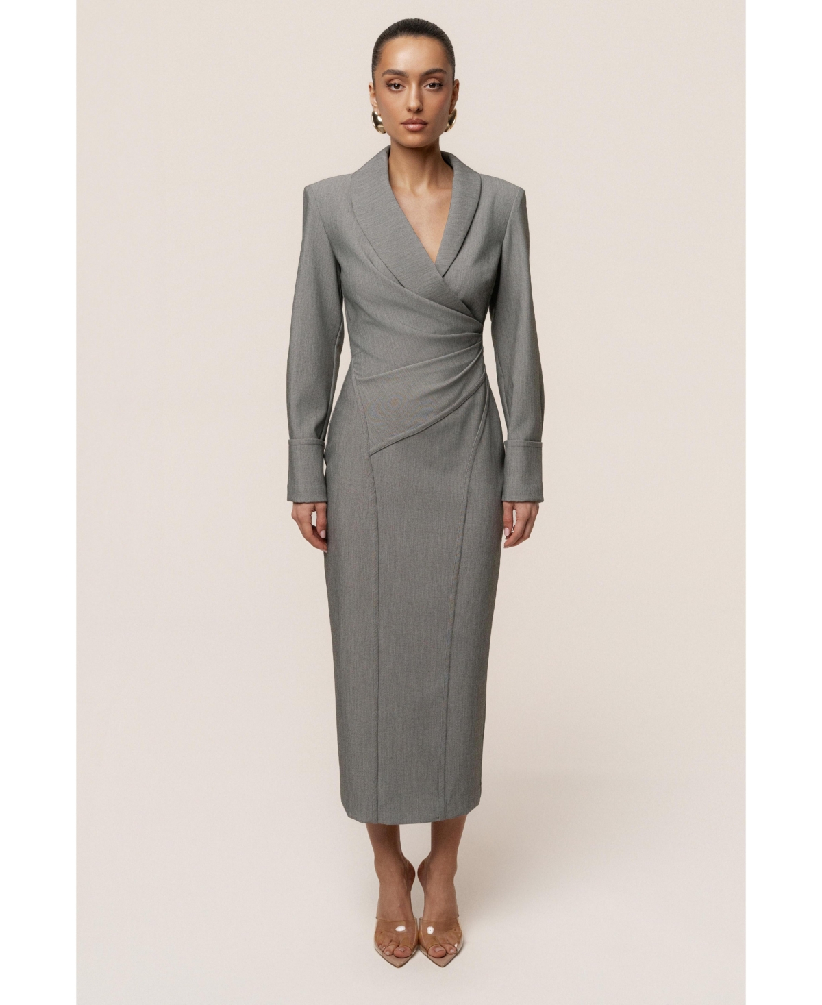 Click here for Jluxlabel Womens Manifest Blazer Midi Dress - Gray prices