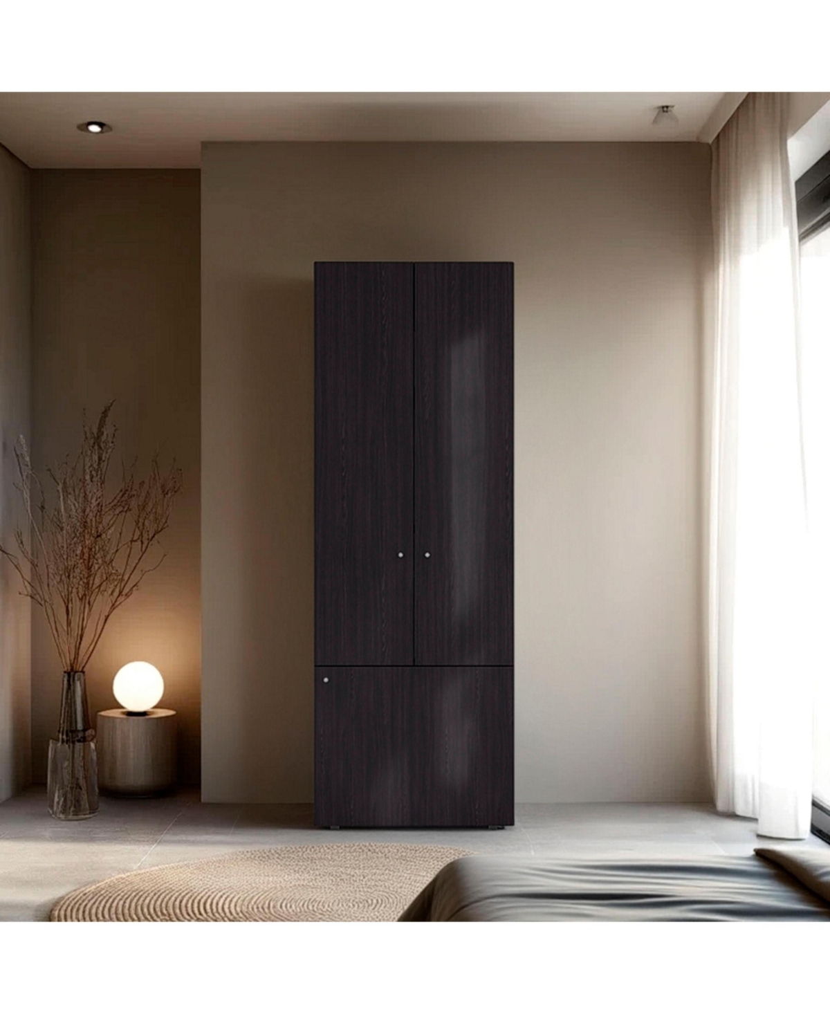 Click here for Flynama Wengue 66.9inch 3-Door Armoire with 4 Shel... prices
