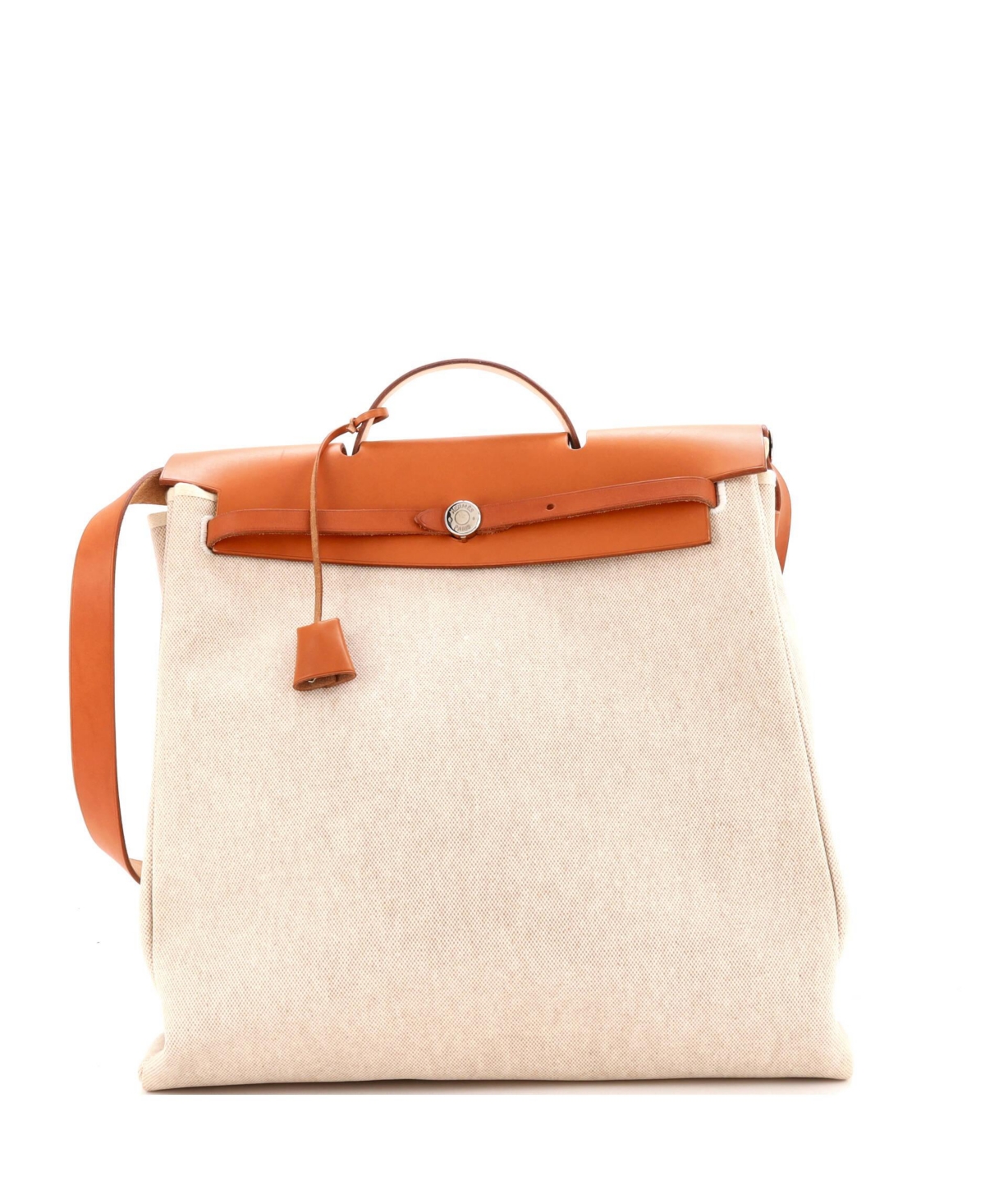 Click here for Pre-Owned HERMES Mm Herbag Toile and Leather - Nat... prices
