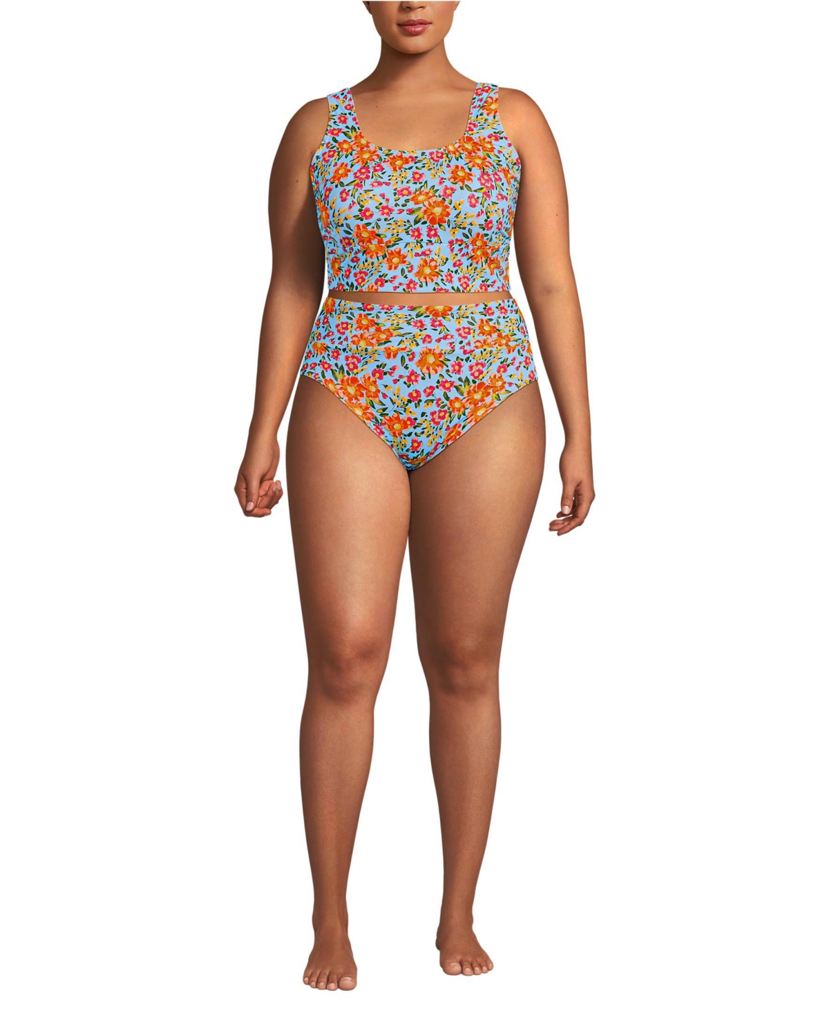 Click here for Lands End Womens Plus Size Tugless Midkini Top and... prices