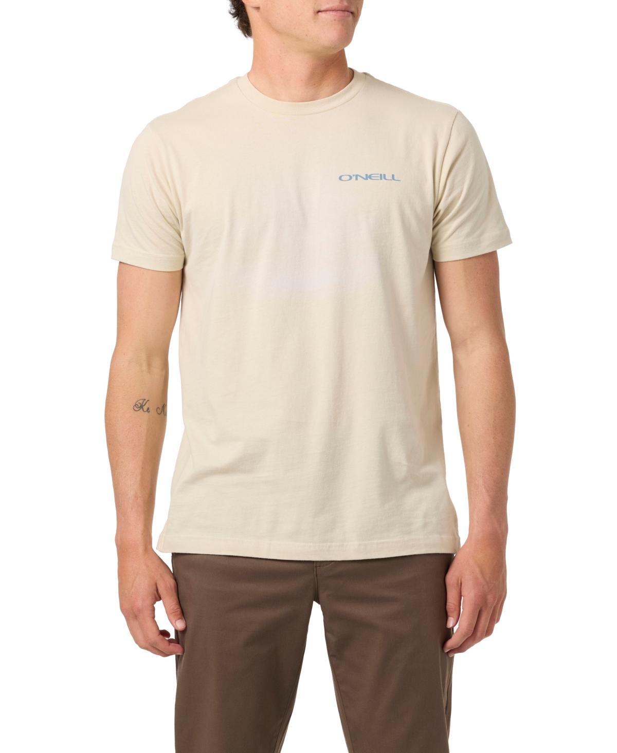 Click here for ONeill Mens Stacked Crewneck T-Shirt - Light Khaki prices