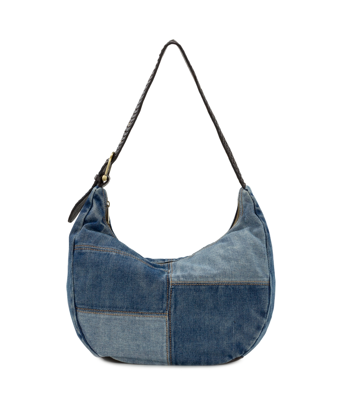 Click here for Patricia Nash Lou Denim Patchwork Hobo Handbag - D... prices