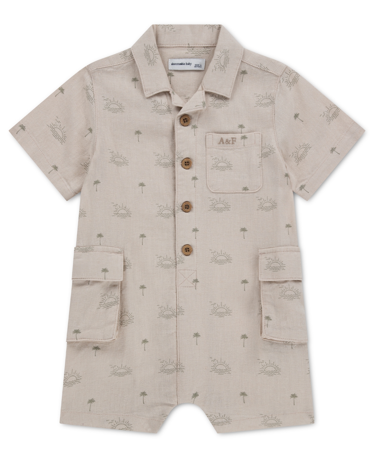 Click here for abercrombie kids Baby Boys Cargo Coverall - Tan prices