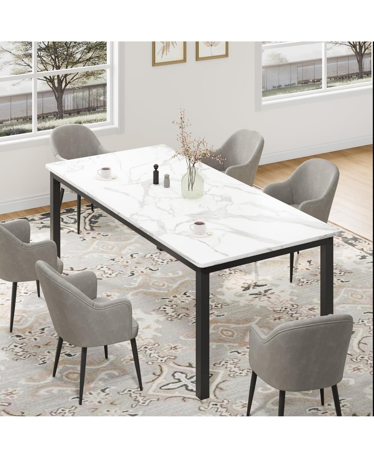 Click here for gaomon Modern Industrial 6-8 Person Rectangular Di... prices