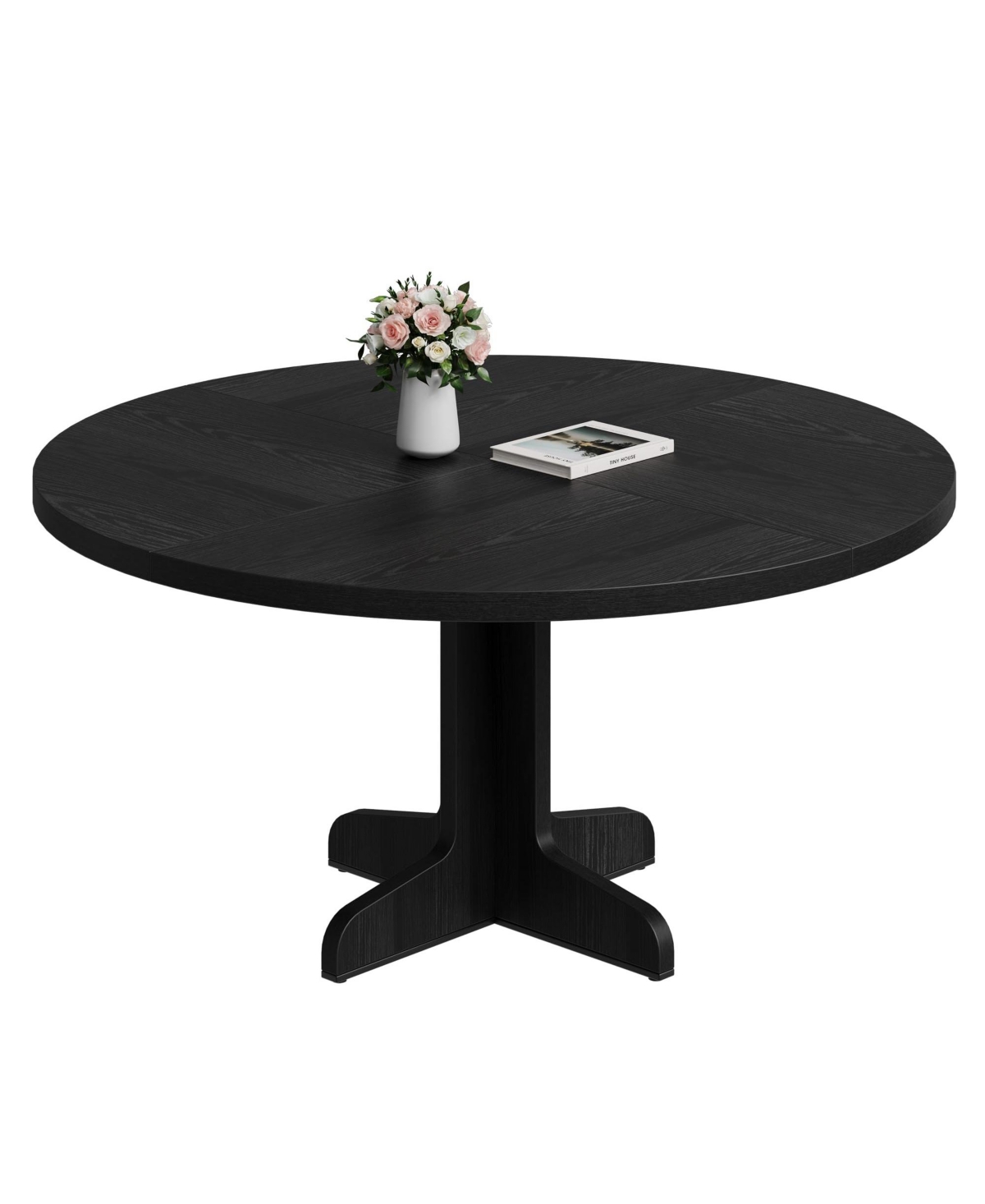 Click here for gaomon 4-Person Round Wooden Pedestal Dining Table prices