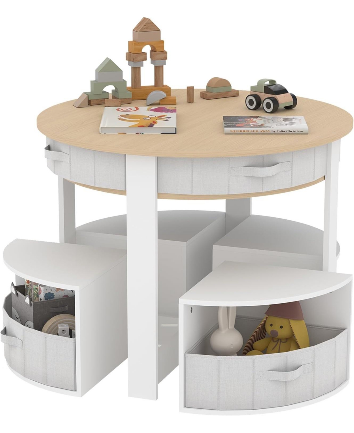 Click here for gaomon Kids Table and Chair Set  5 Pieces Wooden R... prices