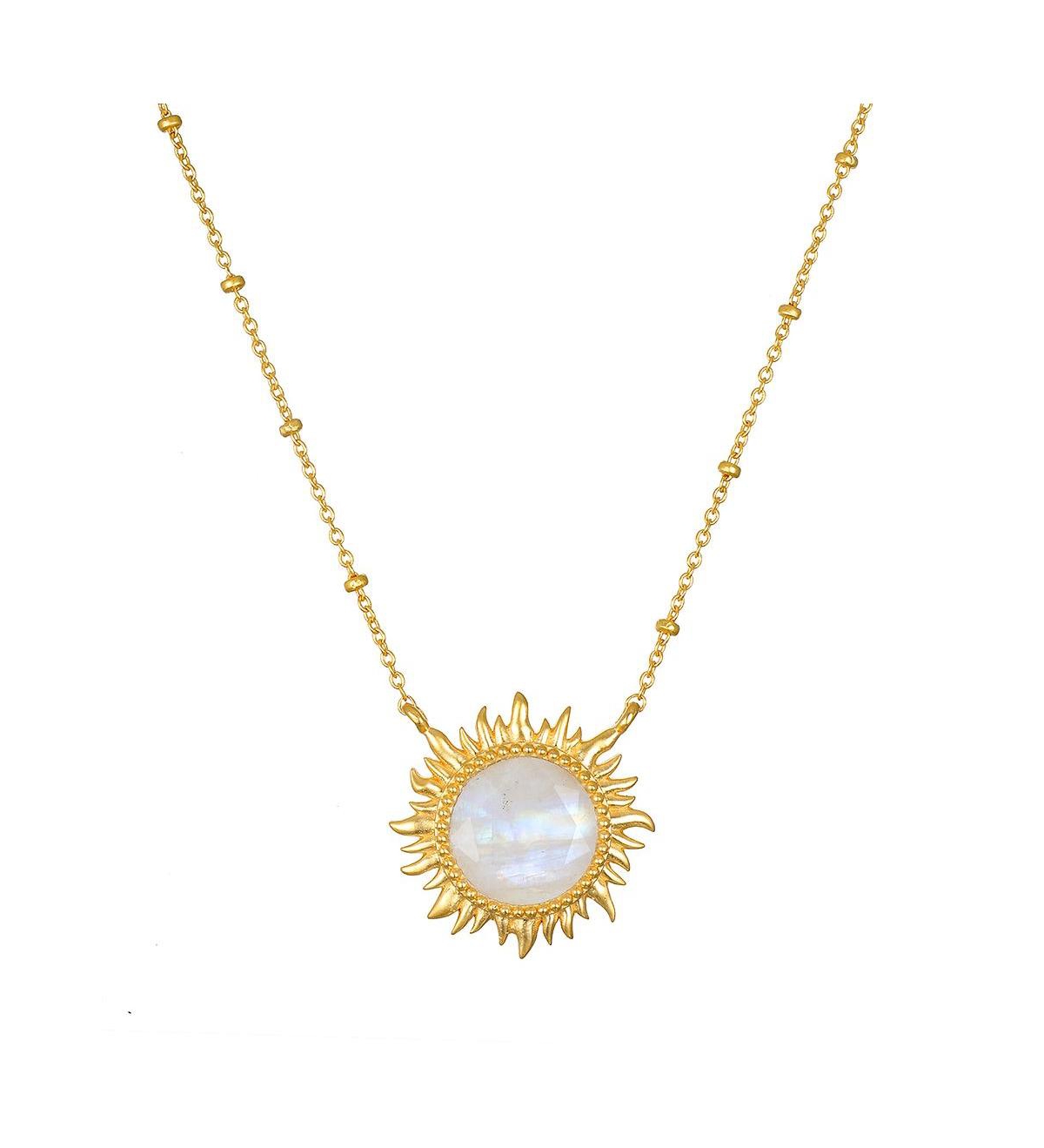Click here for Satya Jewelry Dawn of Hope Moonstone Sun Necklace... prices