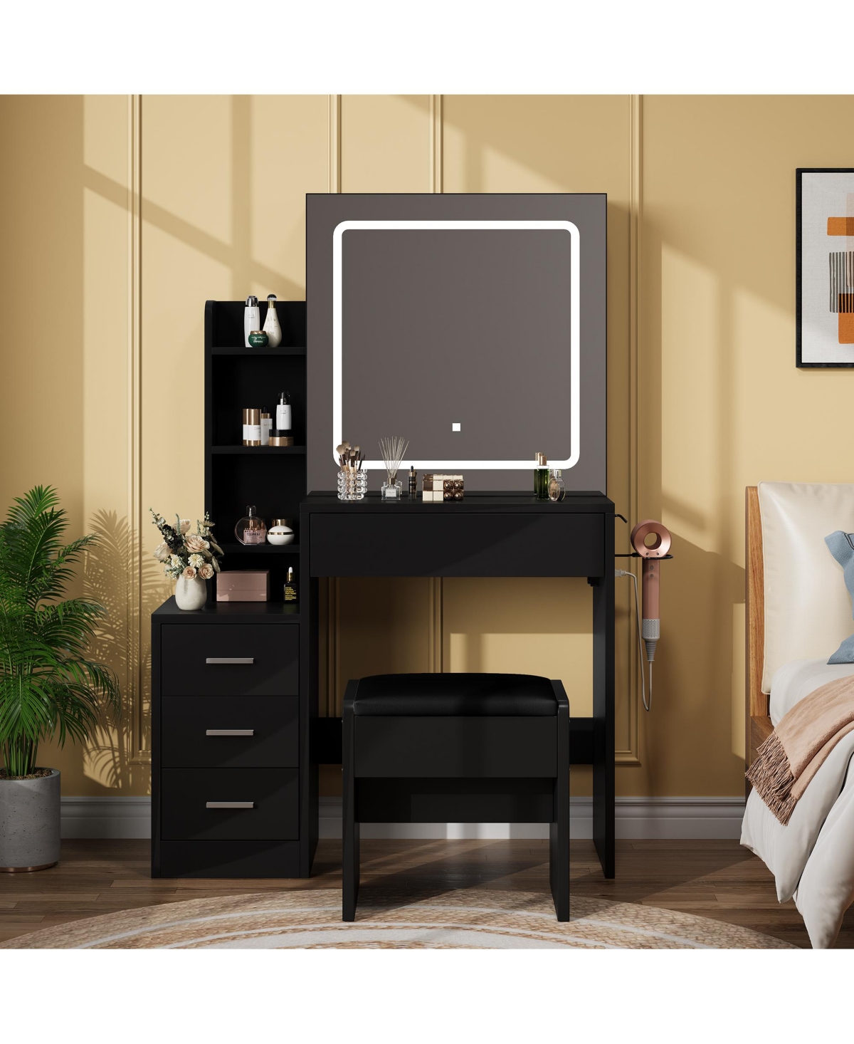 Click here for Homfan Sliding Mirror Vanity Set with 3-Level Adju... prices