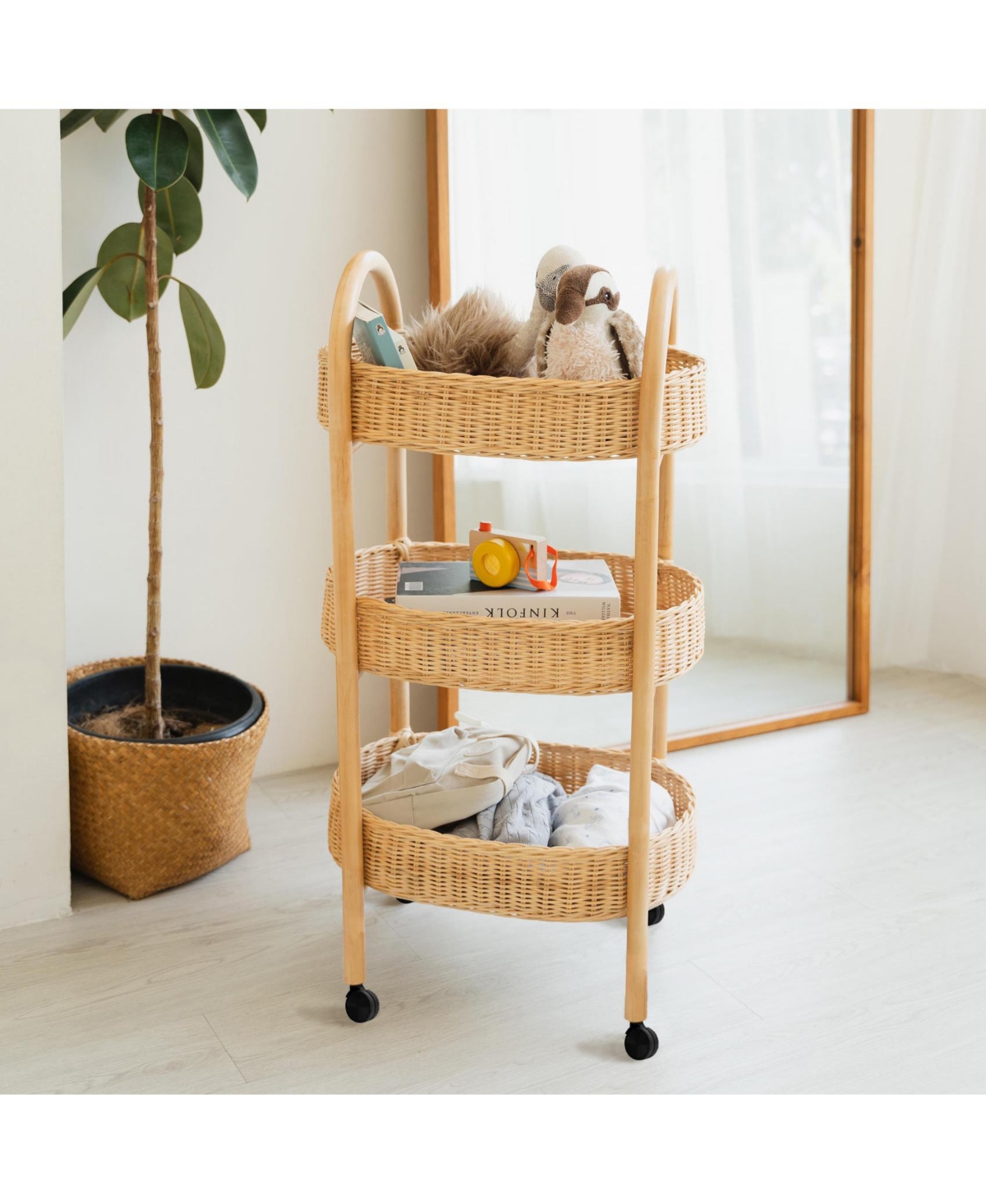 Click here for Con Handcrafted Rattan Craft Utility Cart Trolley... prices