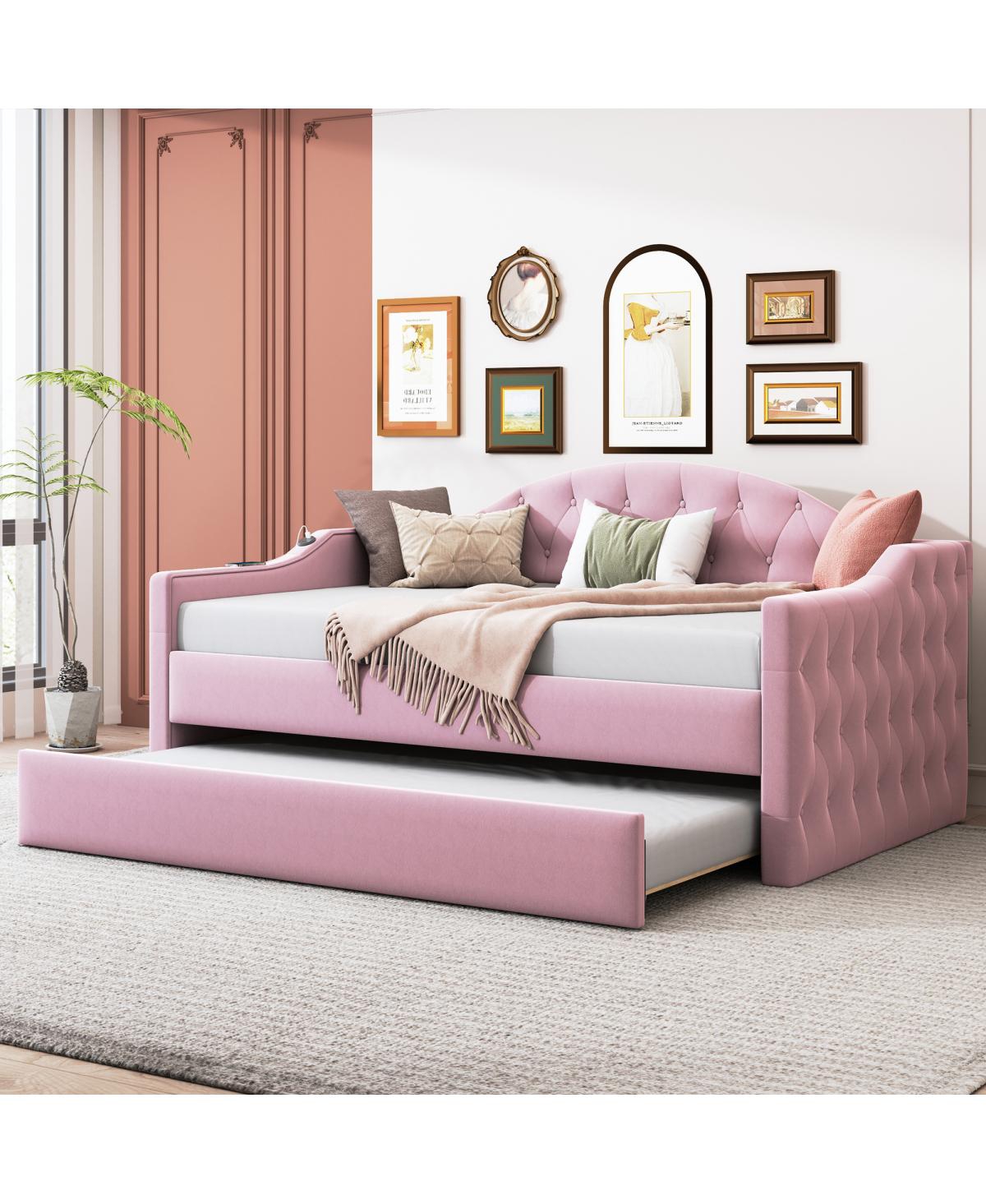 Click here for Streamdale Furniture Velvet Tufted Daybed With Tru... prices