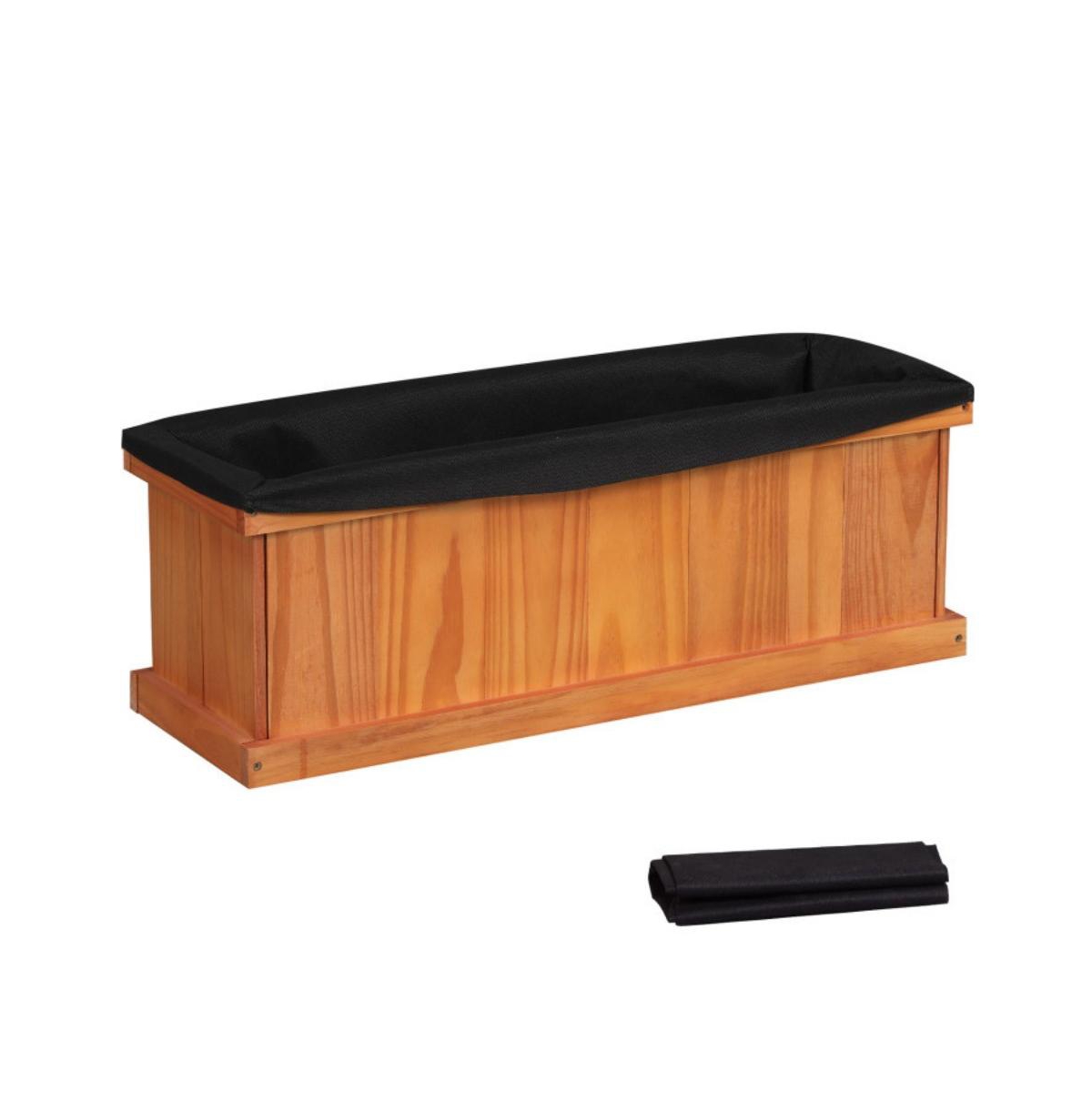 Click here for Gouun Pine Wood Raised Planter Box with Drainage H... prices