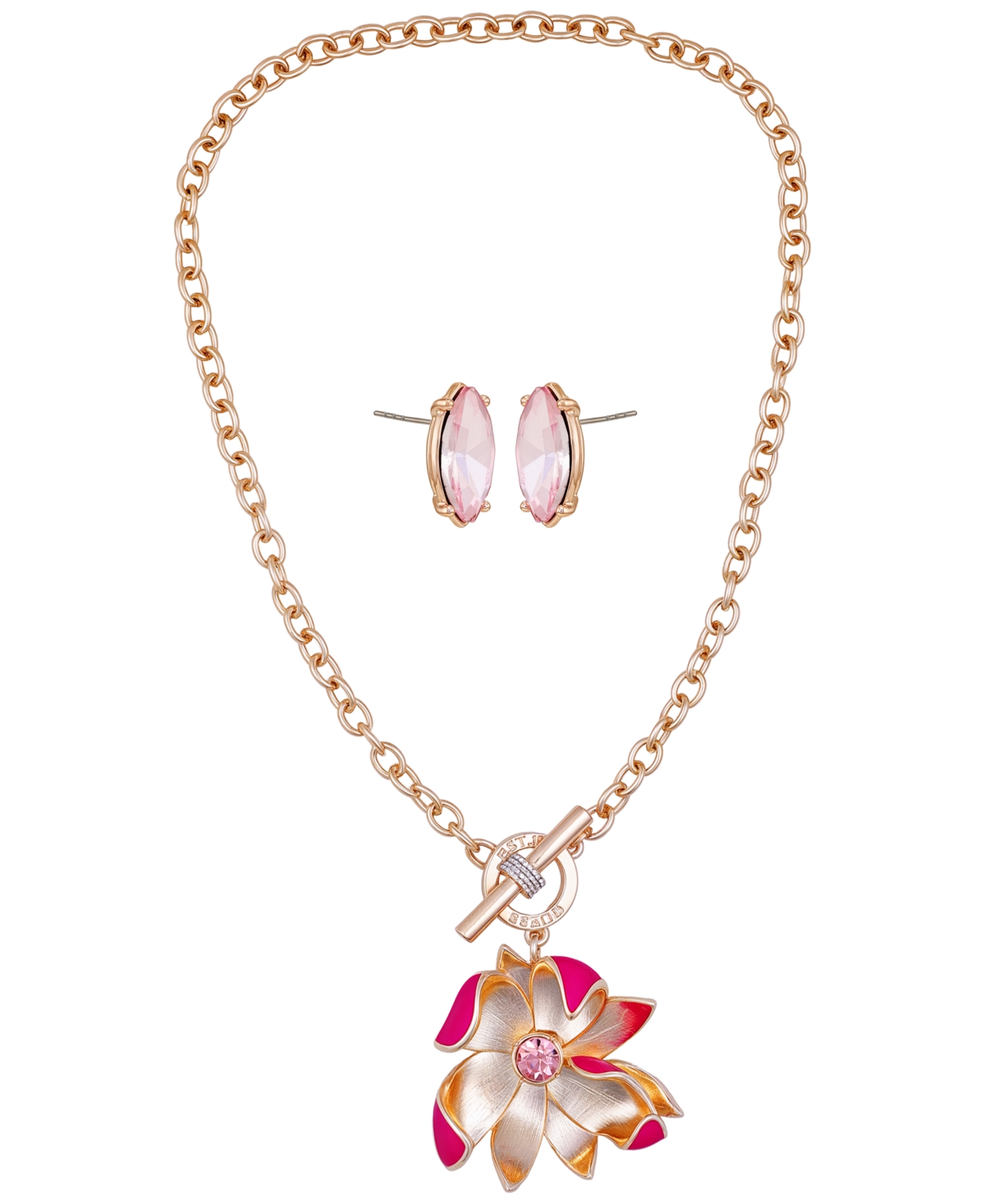 Click here for Guess 2-Pc. Gold-Tone Toggle Necklace & Stud Earri... prices