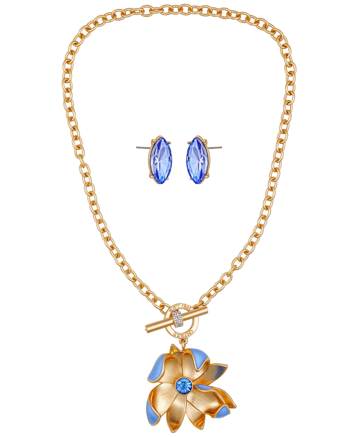 Click here for Guess 2-Pc. Gold-Tone Toggle Necklace & Stud Earri... prices