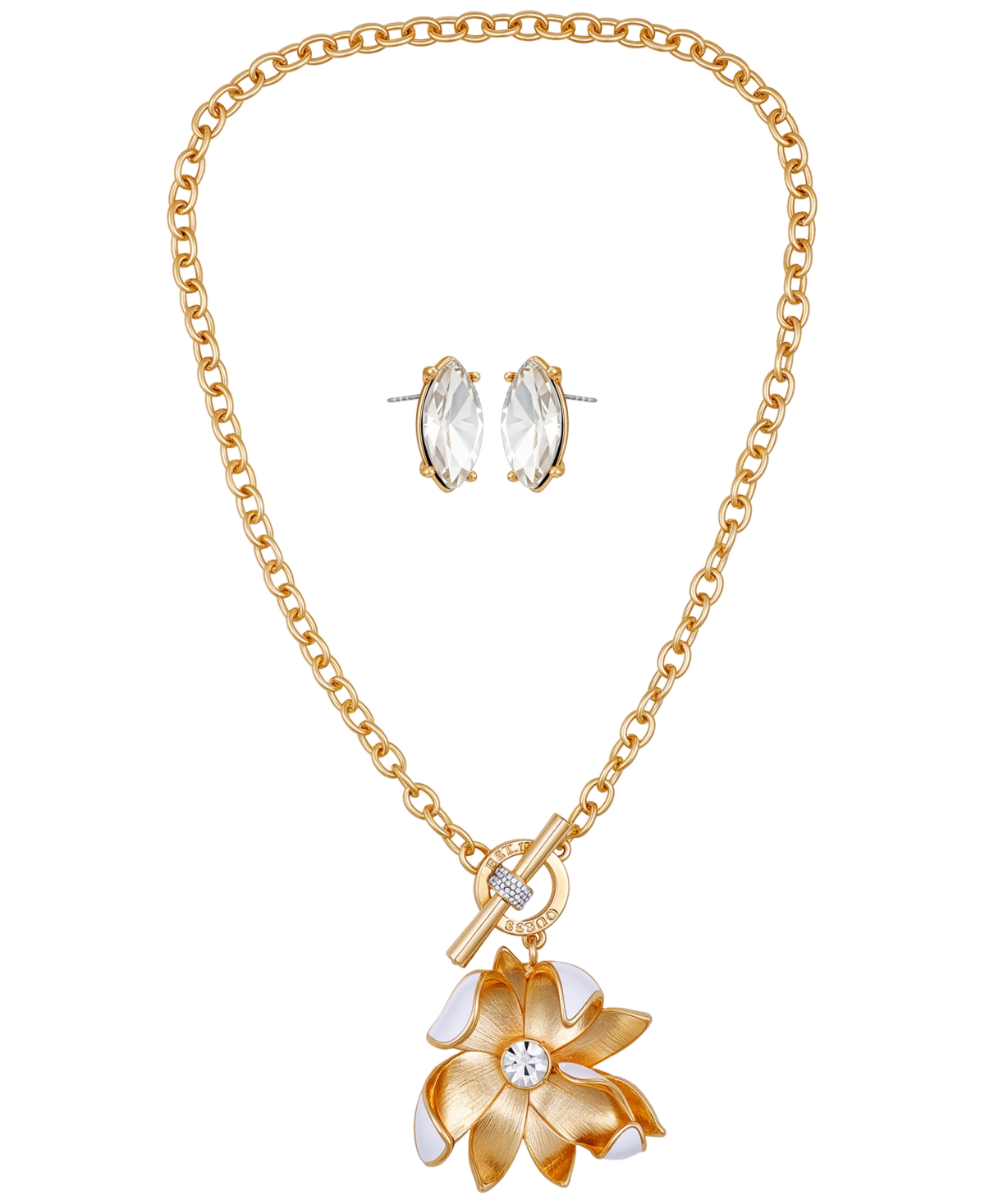 Click here for Guess 2-Pc. Gold-Tone Toggle Necklace & Stud Earri... prices