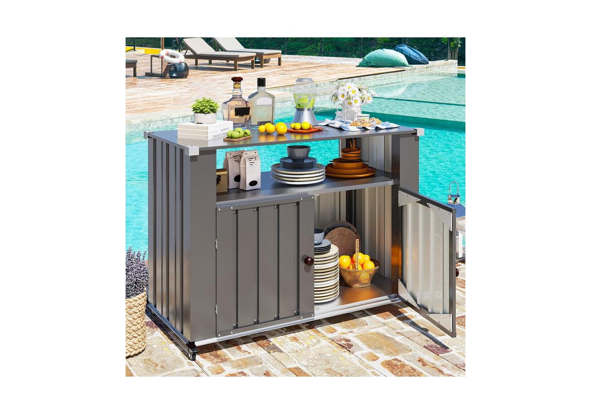 Click here for Aecojoy Outdoor Grill Table with Storage Cabinet W... prices