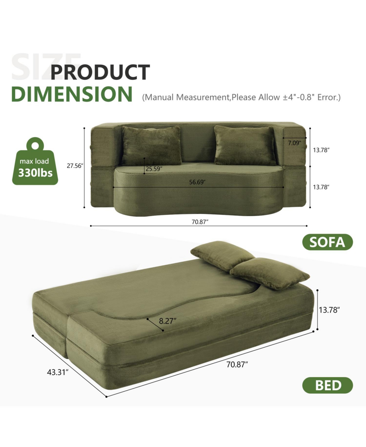 Click here for Streamdale Furniture 71 Folding Sofa Bed Futon - G... prices