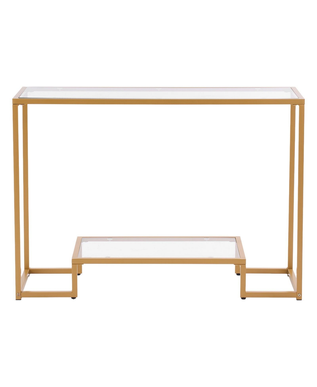 Click here for Gouun Tempered Glass 2-Tier Console Table with Met... prices