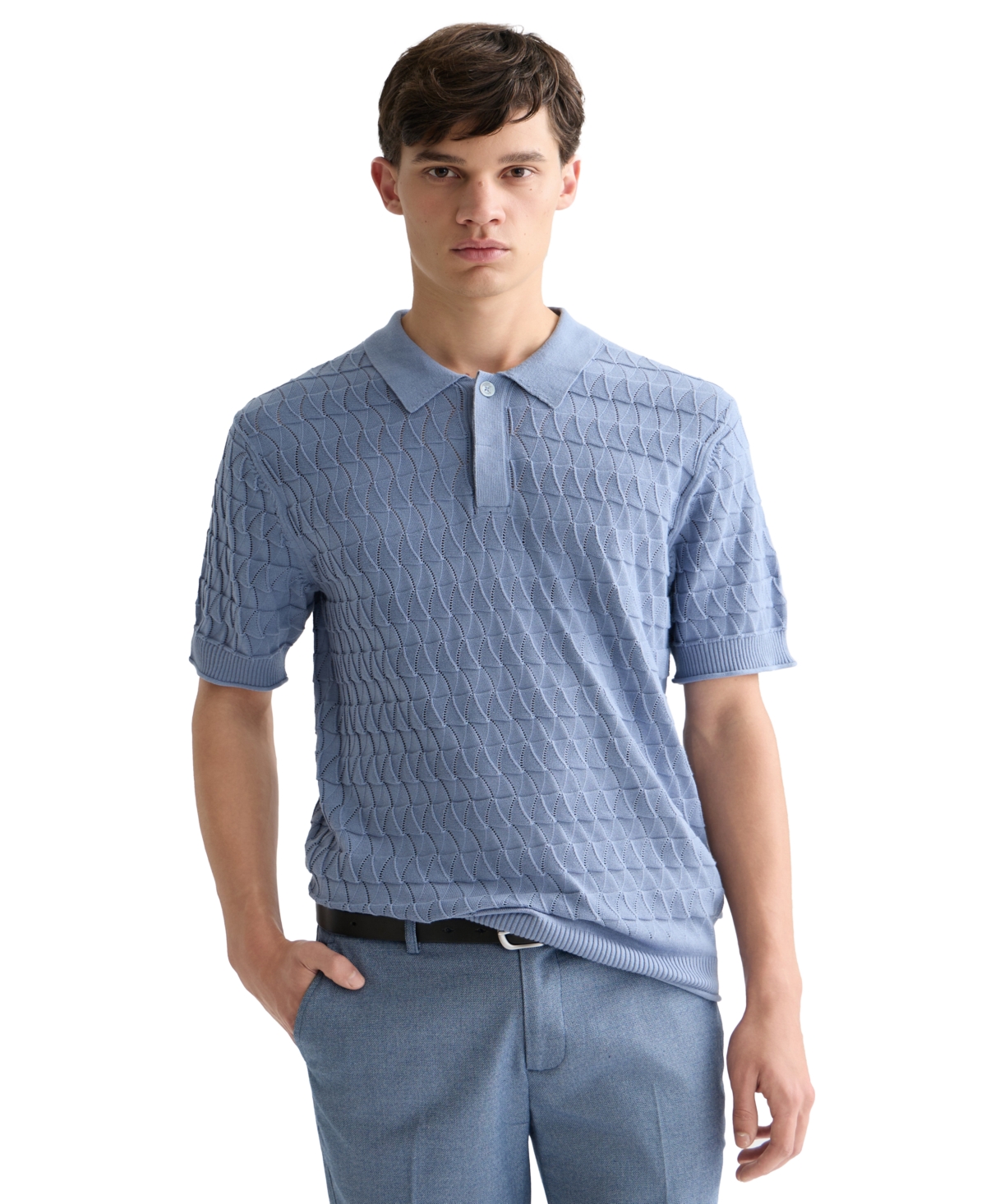 Click here for Scotch & Soda Mens Regular-Fit Pointelle Knitted P... prices