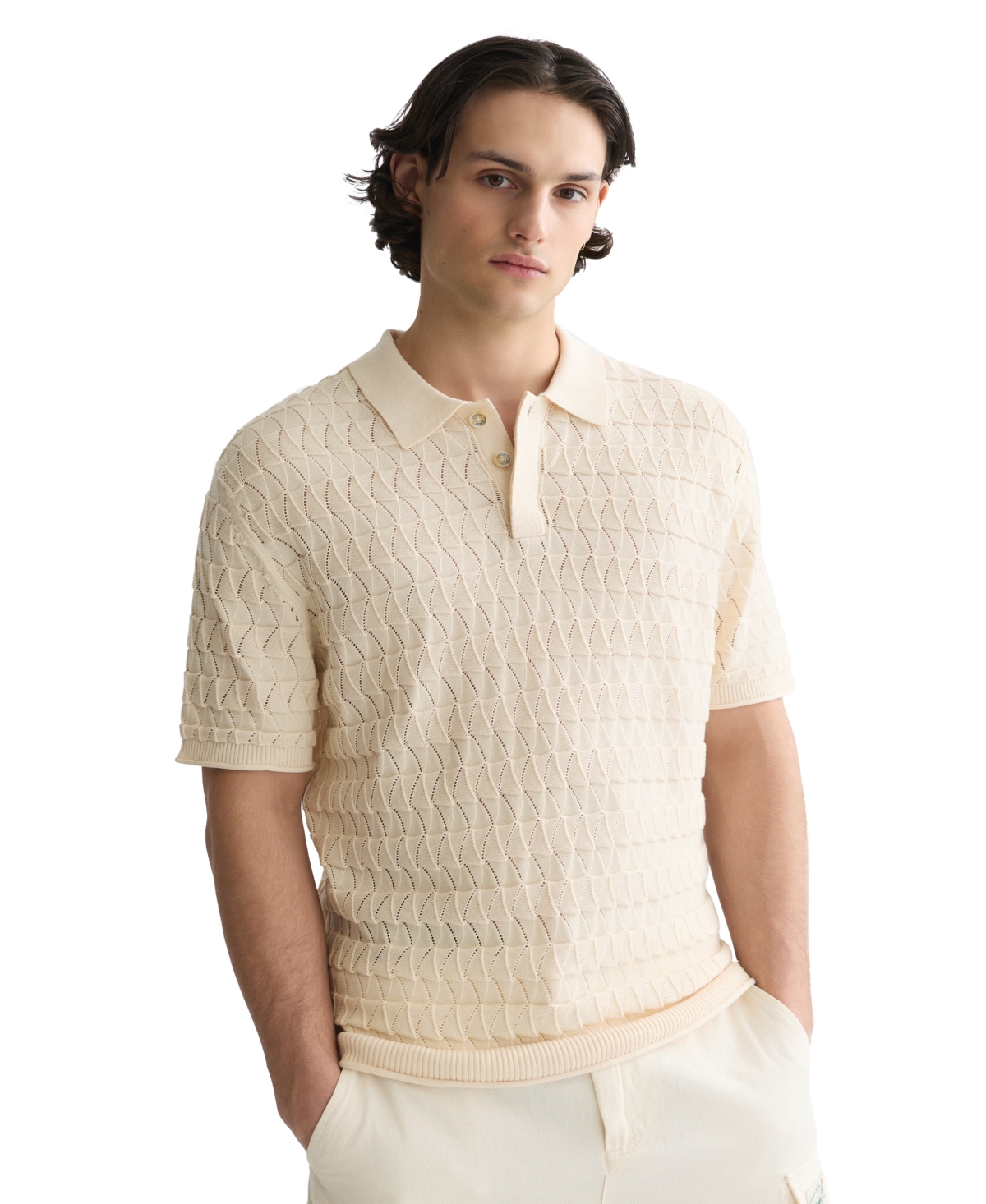Click here for Scotch & Soda Mens Regular-Fit Pointelle Knitted P... prices